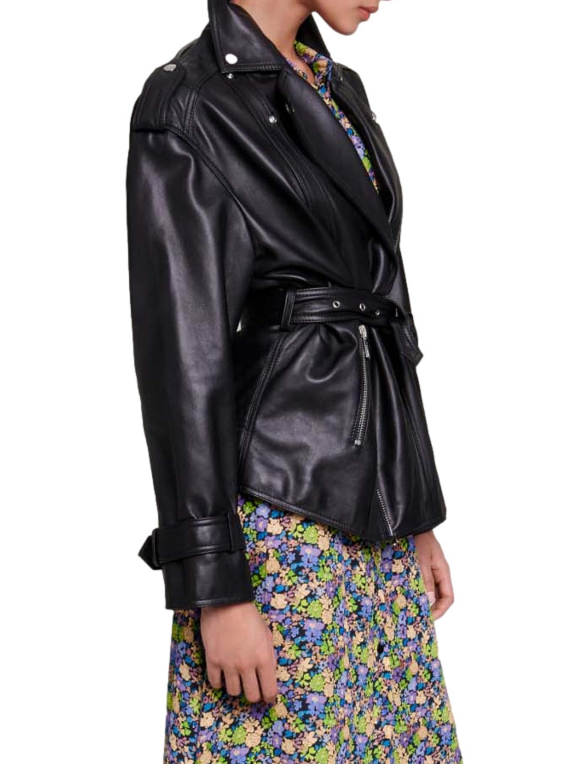 Shop Maje Leather Jacket | Saks Fifth Avenue