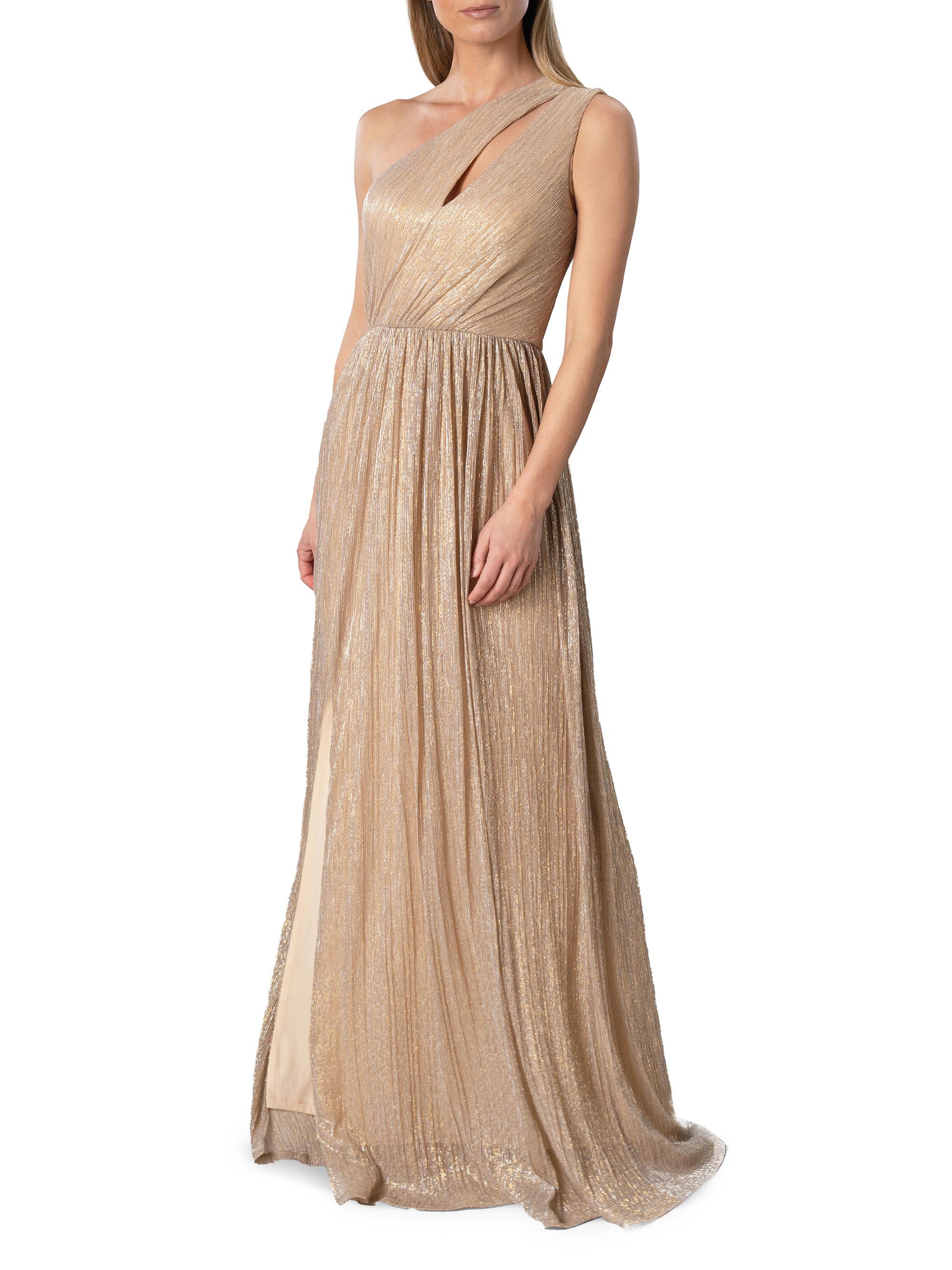 Shop Dress The Population Kienna Lamé One-Shoulder Gown | Saks Fifth Avenue