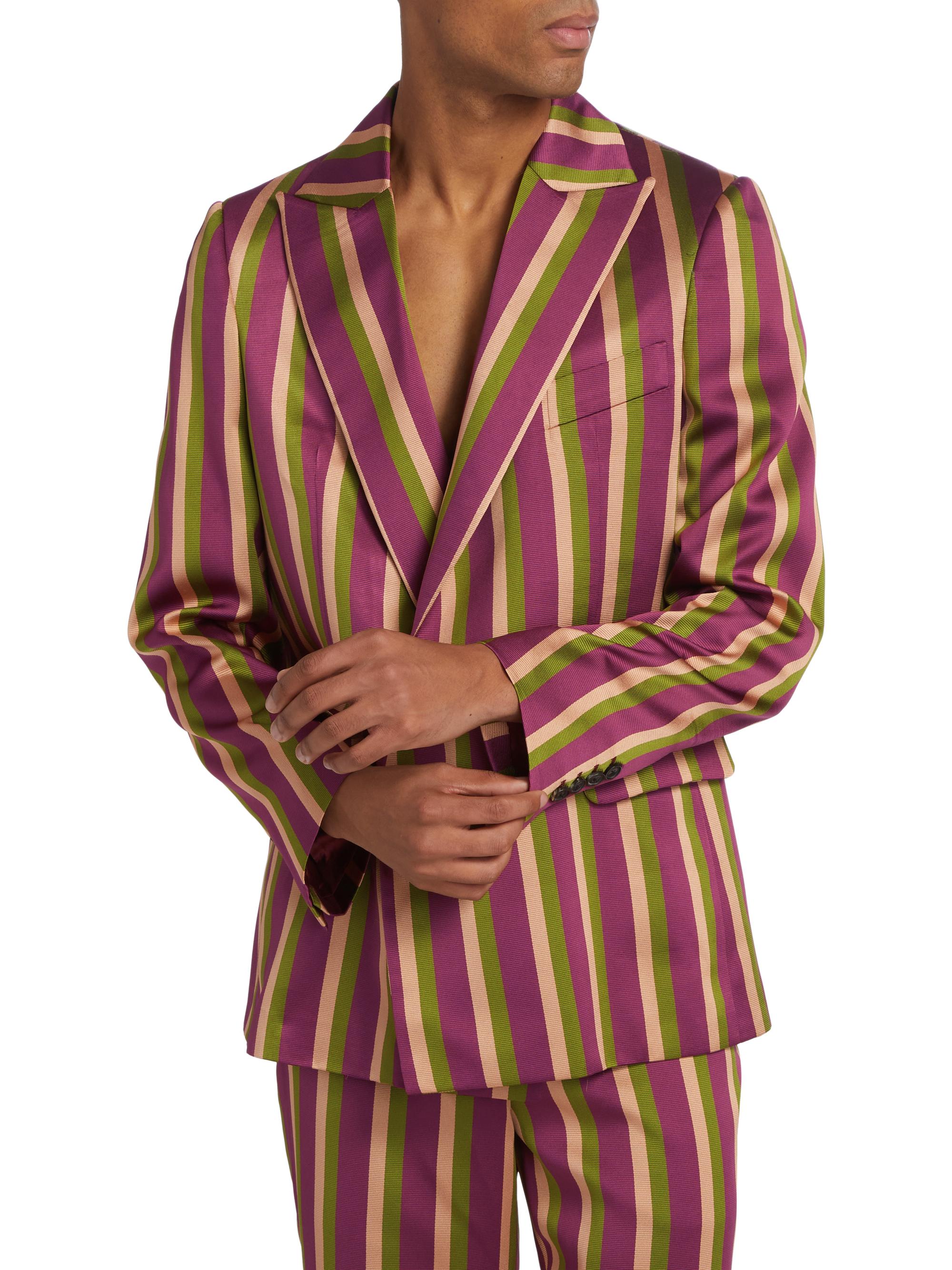 Shop Bode Juniper Striped Double-Breasted Blazer | Saks Fifth Avenue