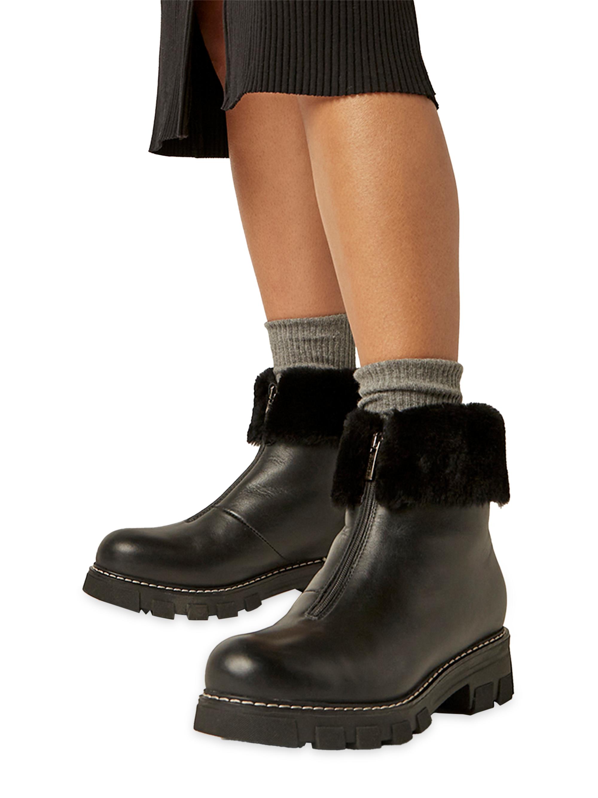 Shop La Canadienne Abba Shearling-Trimmed Leather Booties | Saks Fifth ...
