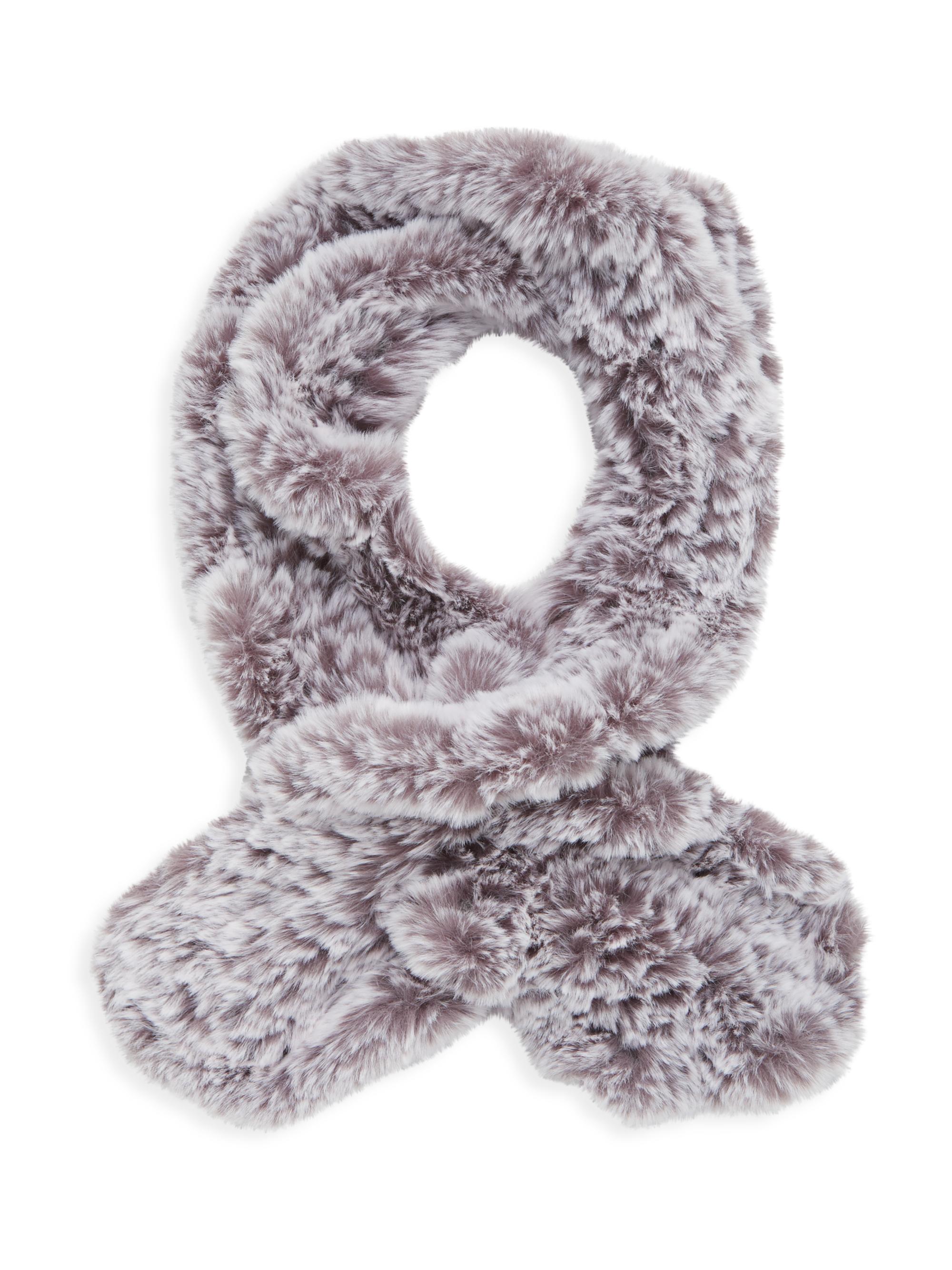 Shop Surell Faux Rex Rabbit Fur Knit Ruffle Pull Scarf | Saks Fifth Avenue
