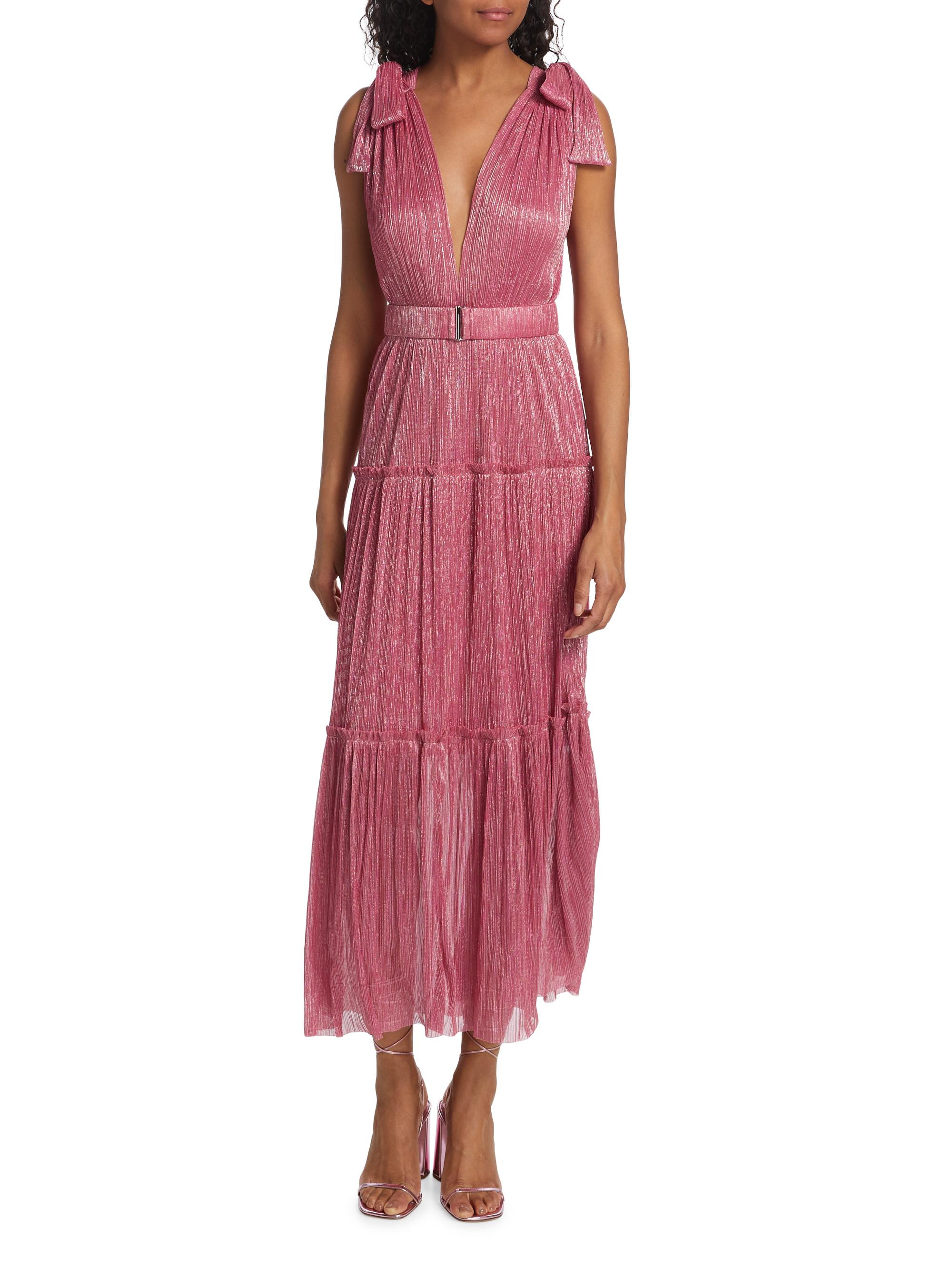 Shop Sabina Musáyev Helena Metallic Tiered Maxi Dress | Saks Fifth Avenue