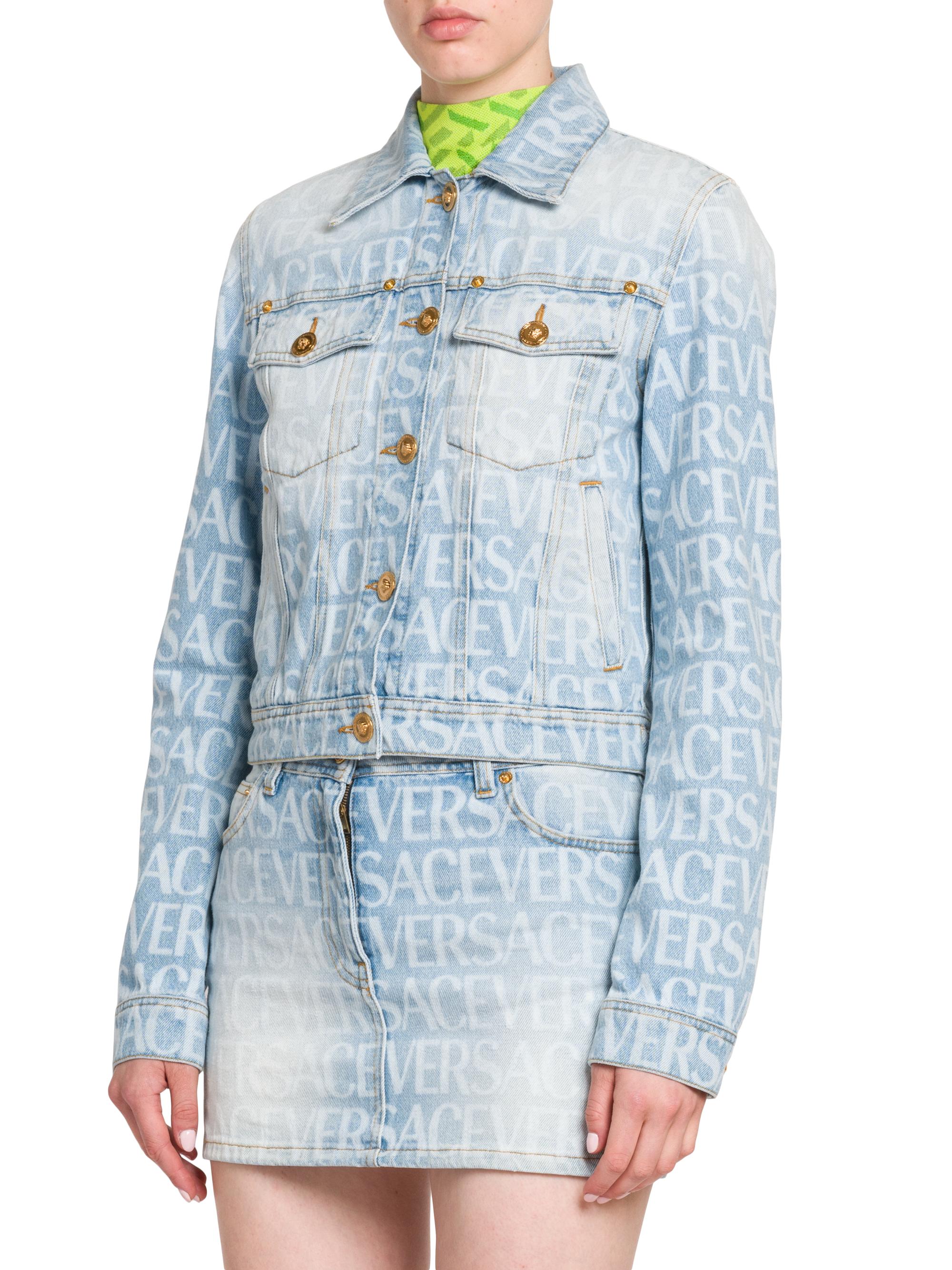 Shop Versace Versace Allover Denim Jacket | Saks Fifth Avenue