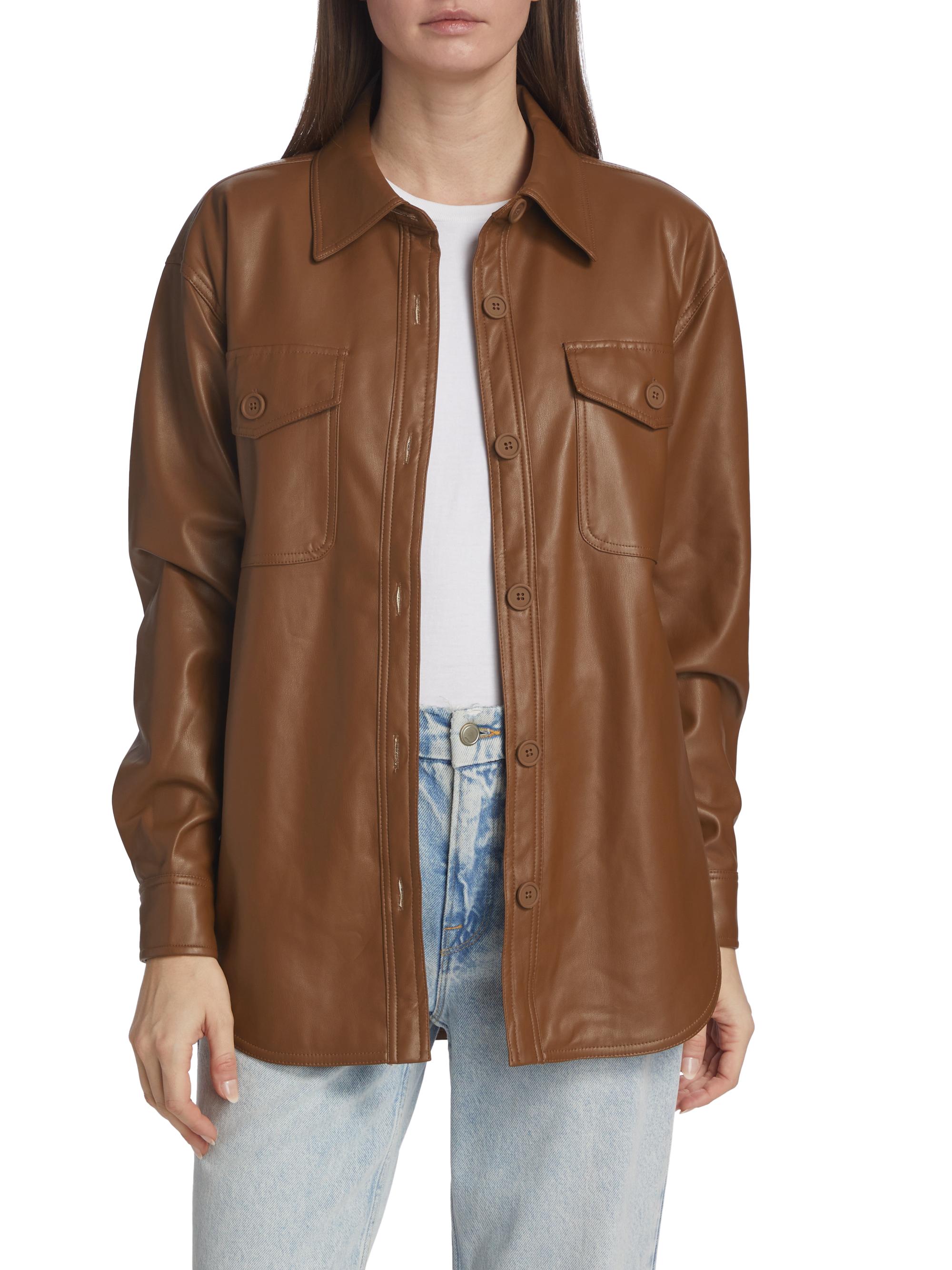 Shop Good American Better Than Leather Shacket | Saks Fifth Avenue
