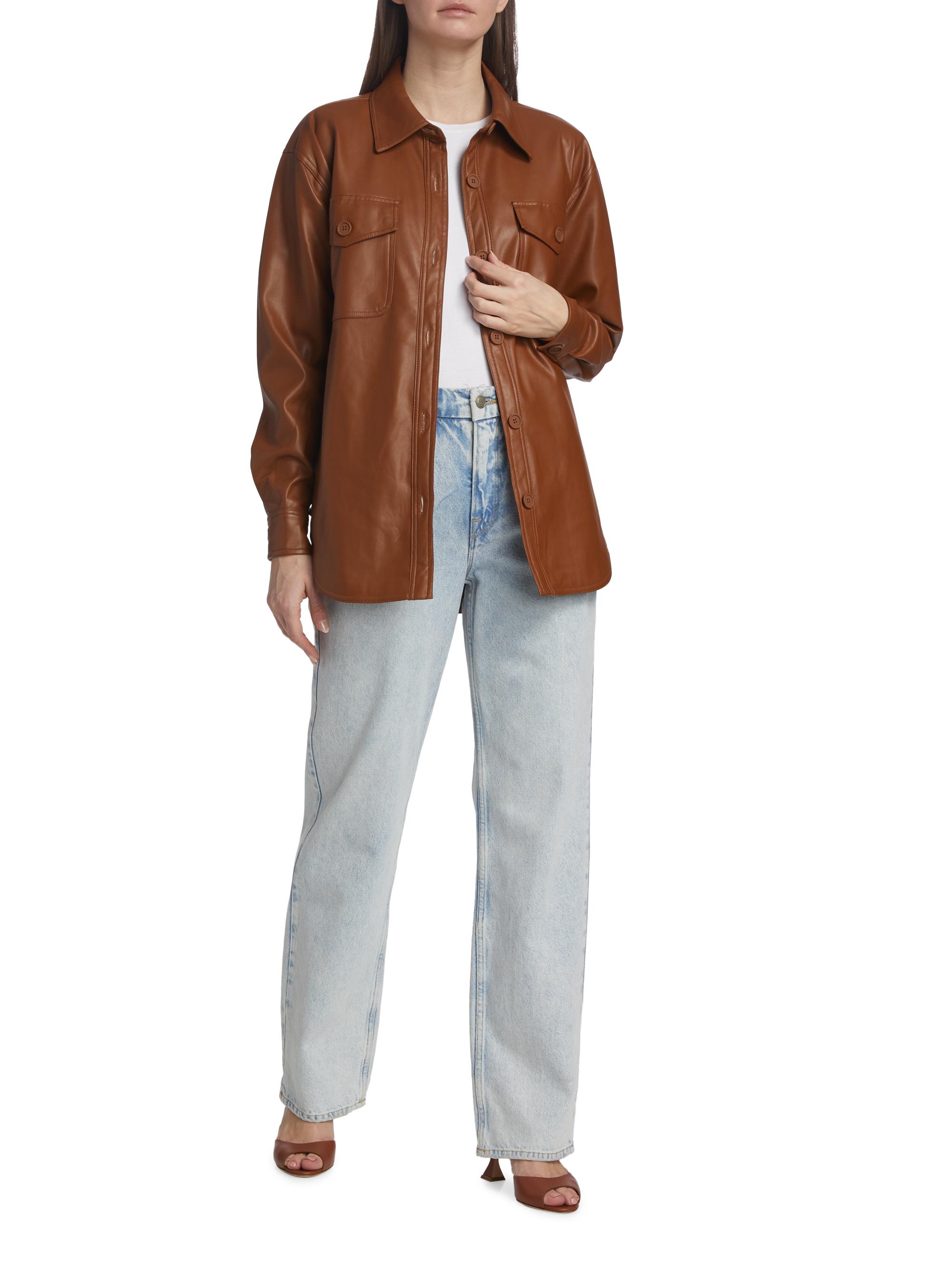 Shop Good American Better Than Leather Shacket | Saks Fifth Avenue