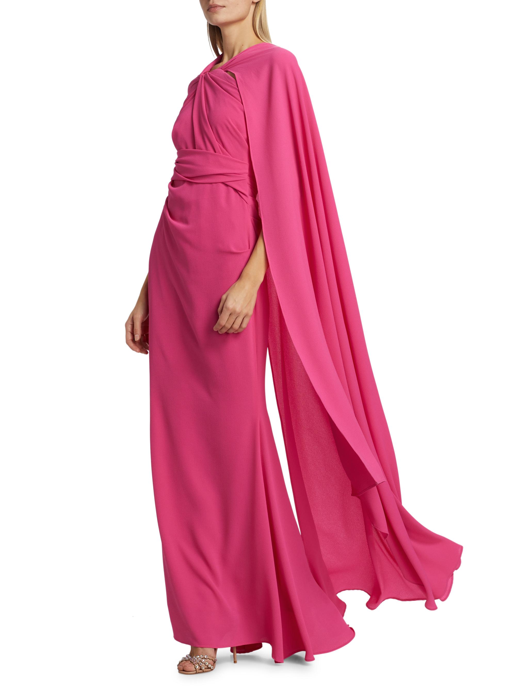 Shop Talbot Runhof Crespina Cape-Sleeve Gown | Saks Fifth Avenue