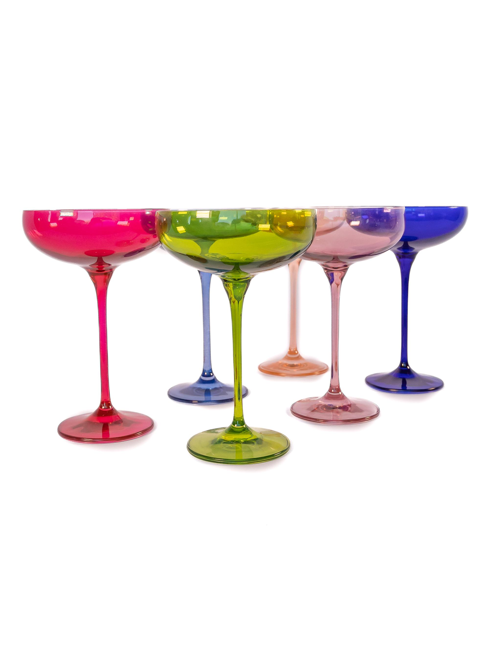 Shop Estelle Colored Glass Tinted Champagne Coupes 6-Piece Set | Saks ...
