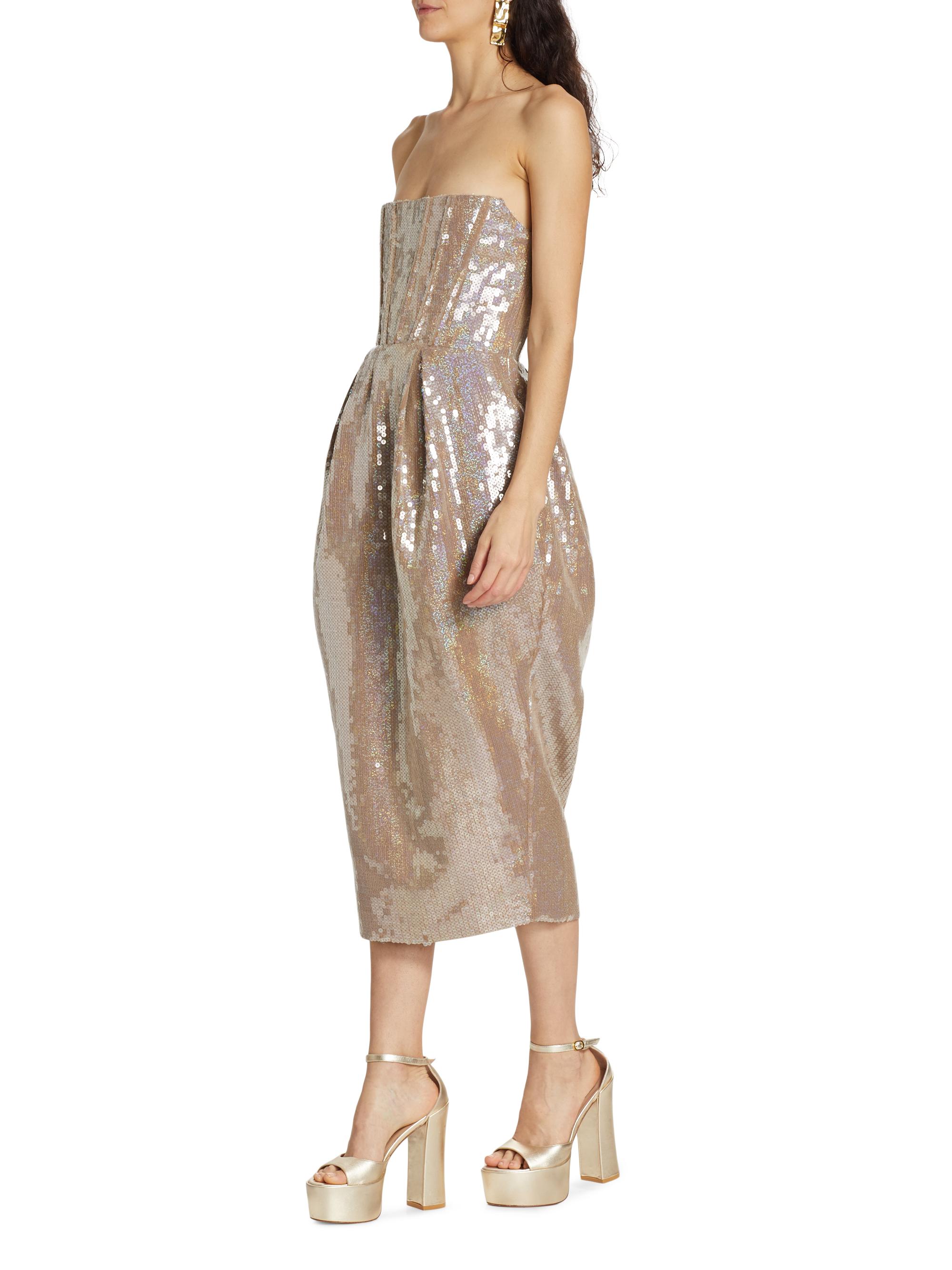 Shop Bronx and Banco Maraya Sequin Corset Midi-Dress | Saks Fifth Avenue