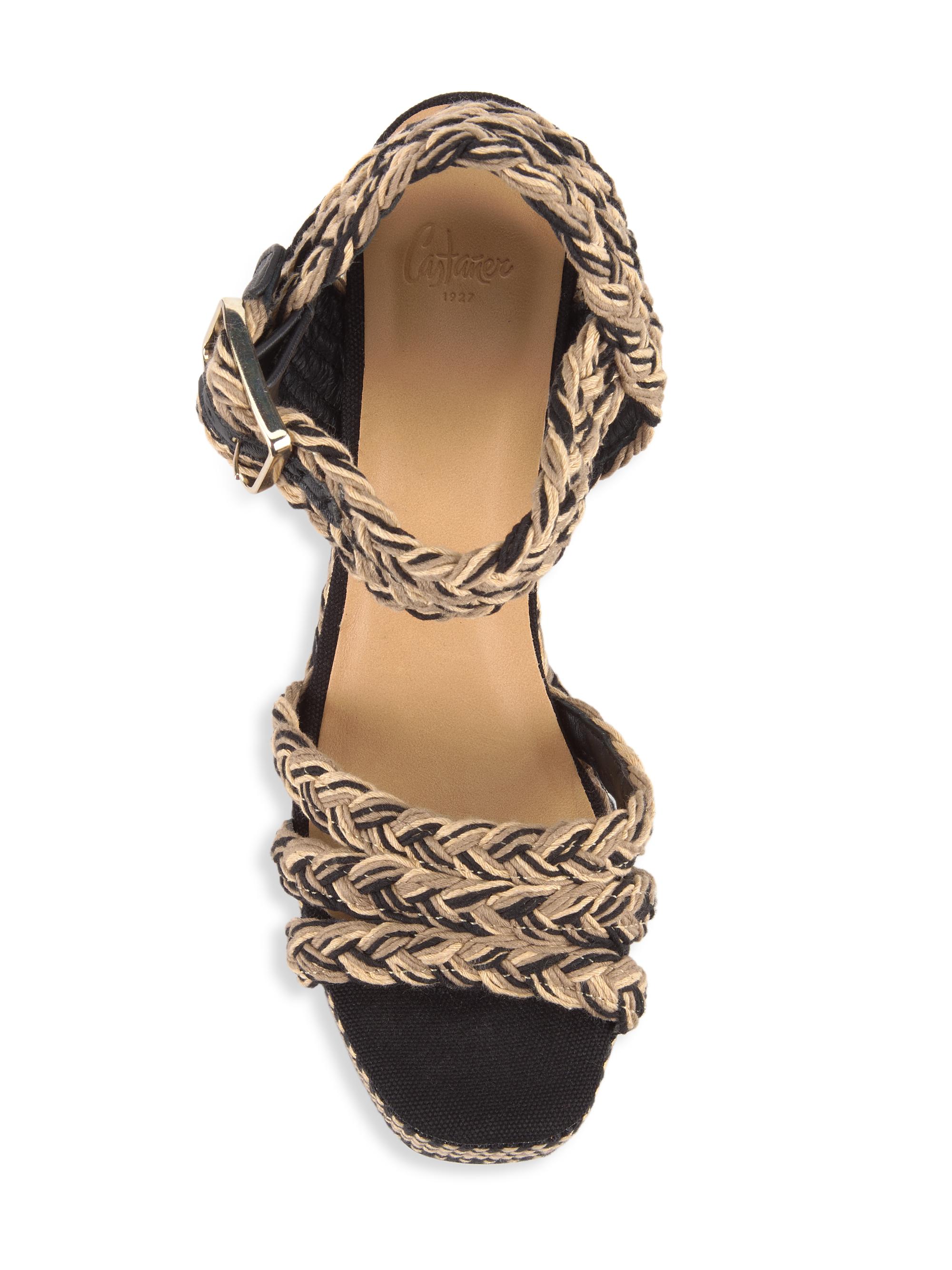 Shop Castañer Fabi Raffia Wedge Sandals | Saks Fifth Avenue