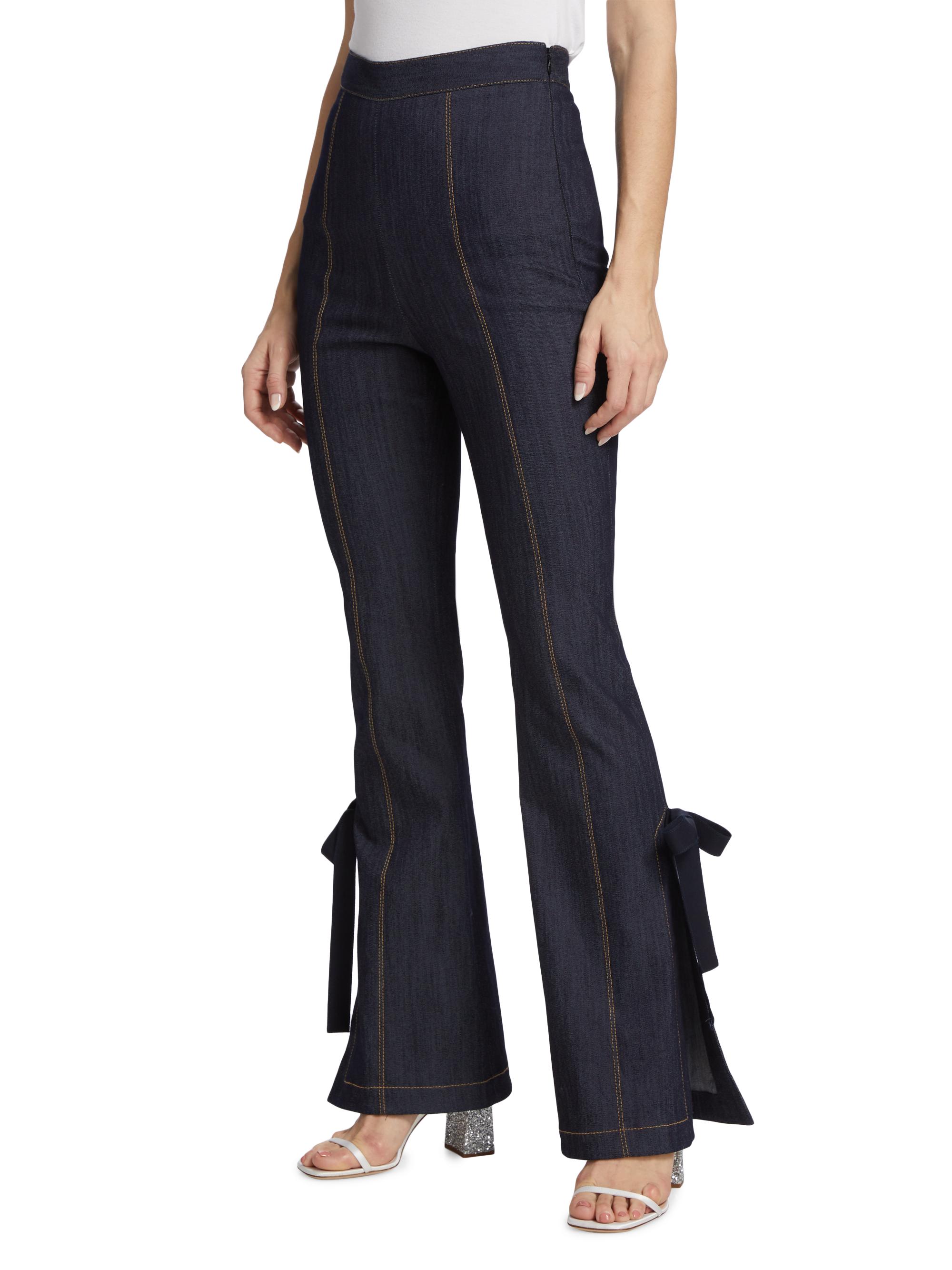 Shop Cinq à Sept Long Lou High-Rise Stretch Flare Slit Jeans | Saks ...