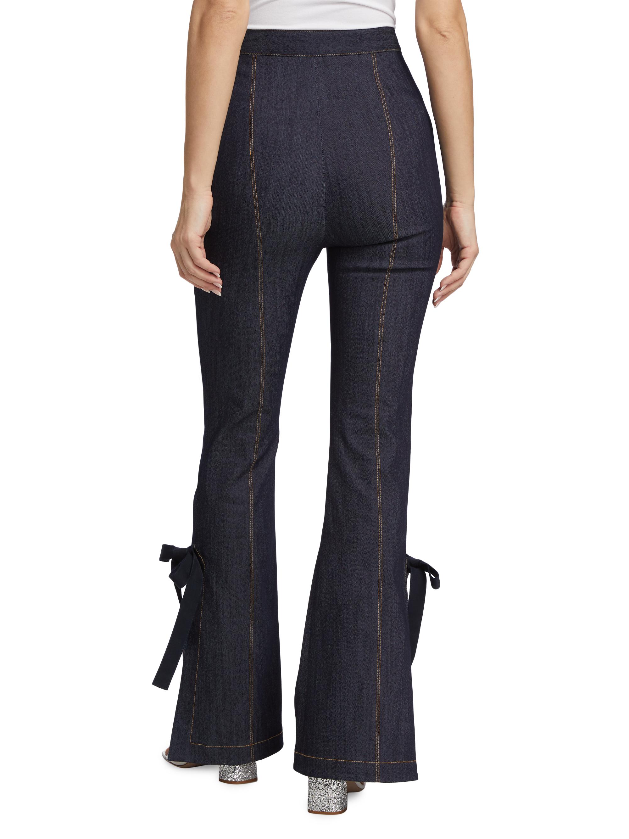 Shop Cinq à Sept Long Lou High-Rise Stretch Flare Slit Jeans | Saks ...
