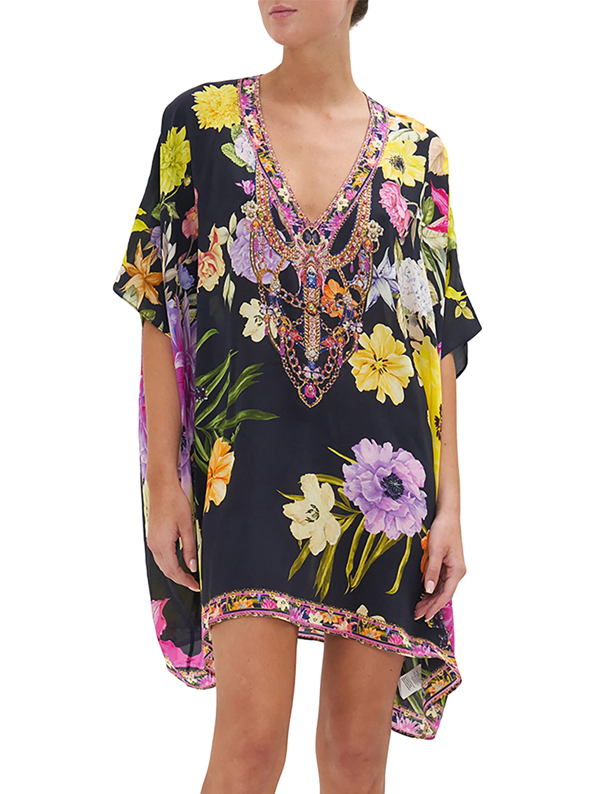 Shop Camilla Floral V-Neck Short Caftan | Saks Fifth Avenue