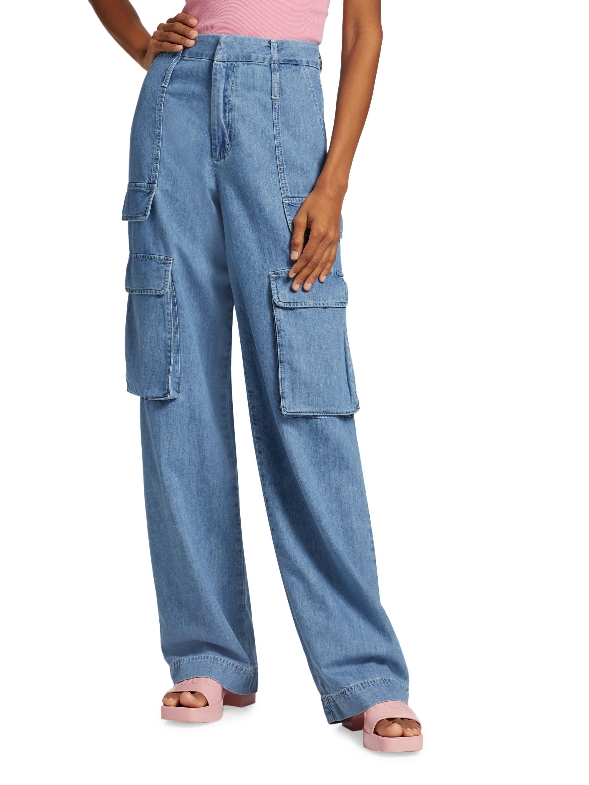 Shop Frame High-Rise Cargo Jeans | Saks Fifth Avenue