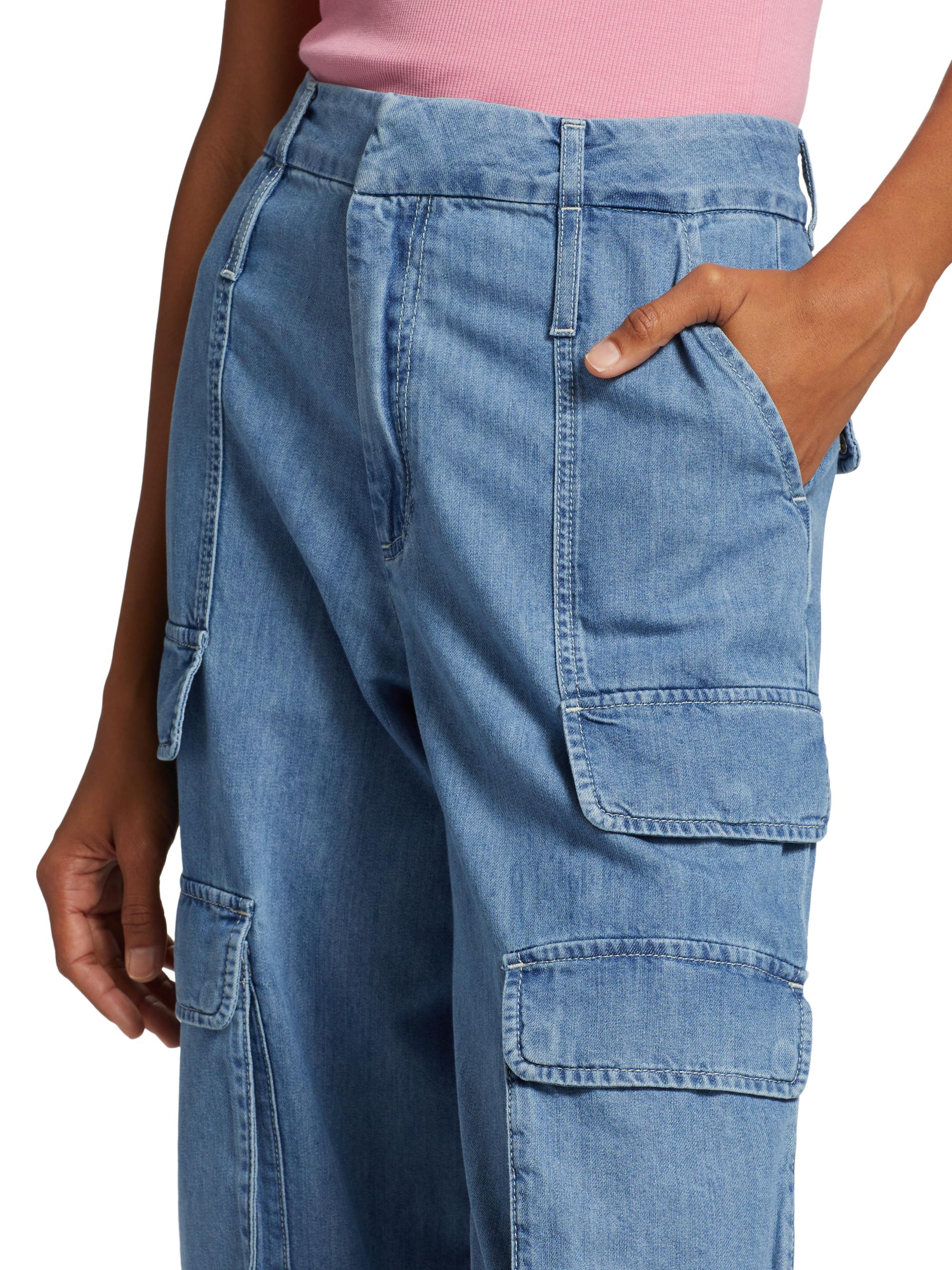 Shop Frame High-Rise Cargo Jeans | Saks Fifth Avenue