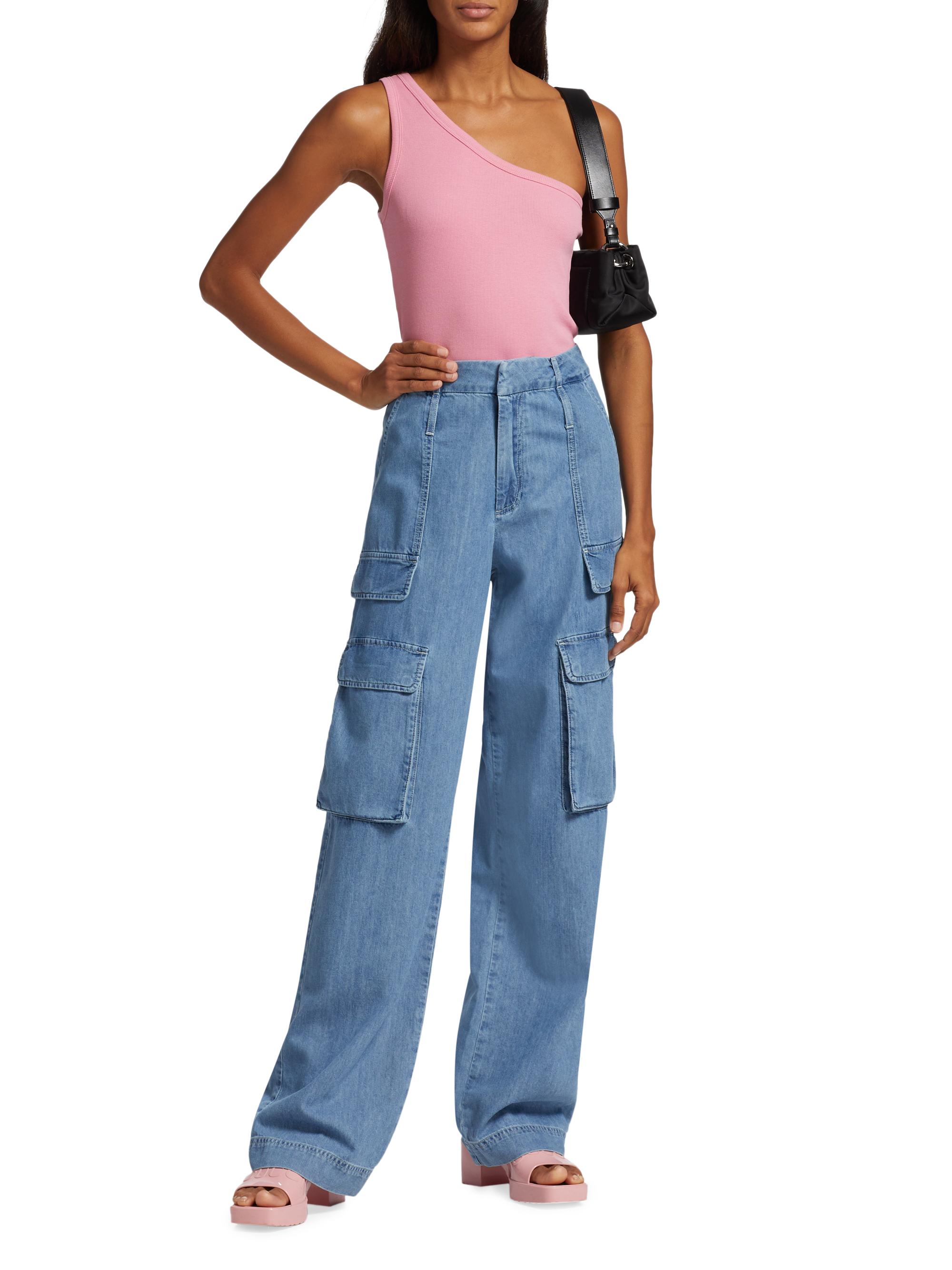 Shop Frame High-Rise Cargo Jeans | Saks Fifth Avenue