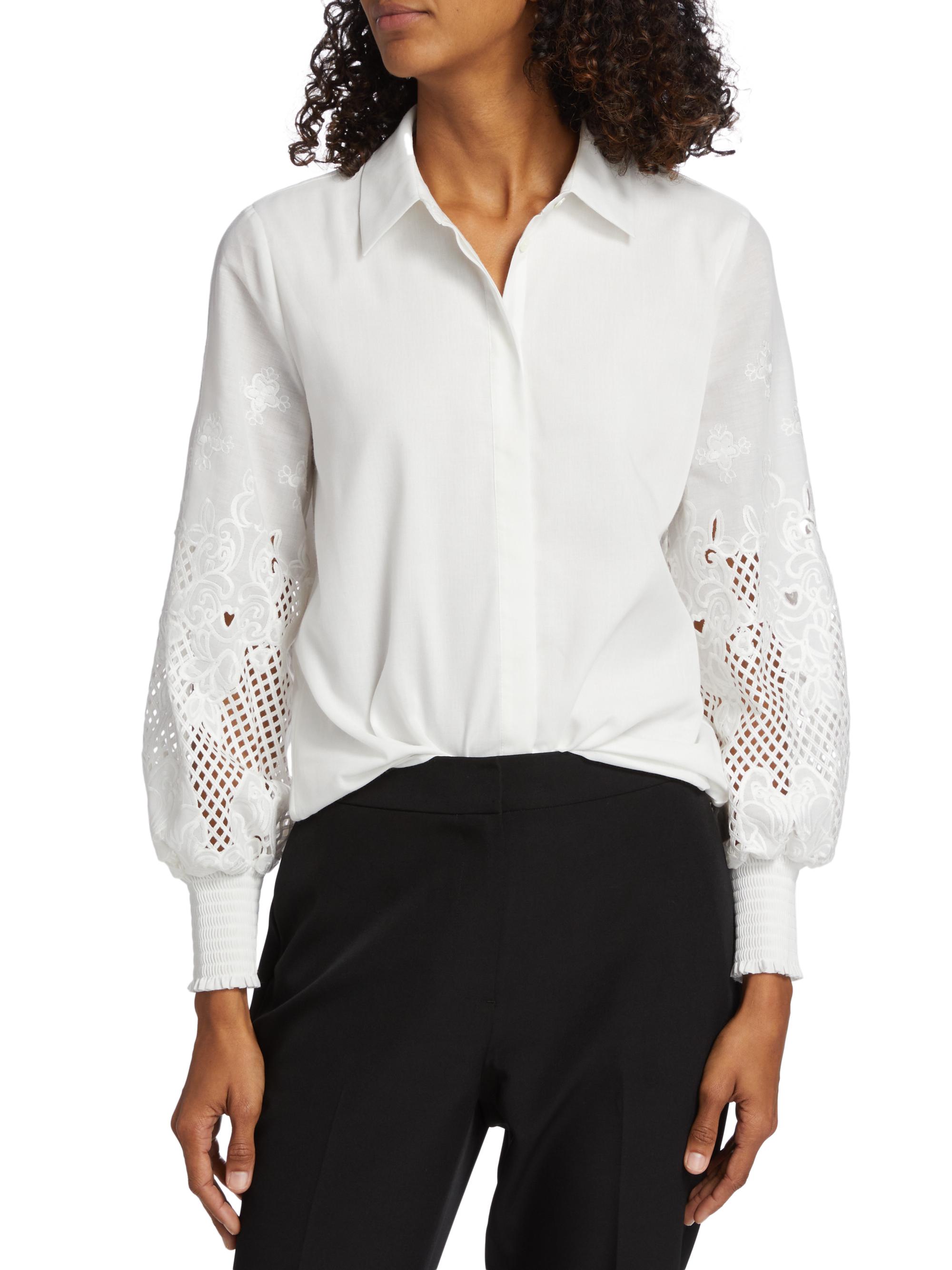 Shop Elie Tahari The Haley Embroiderd Shirt | Saks Fifth Avenue