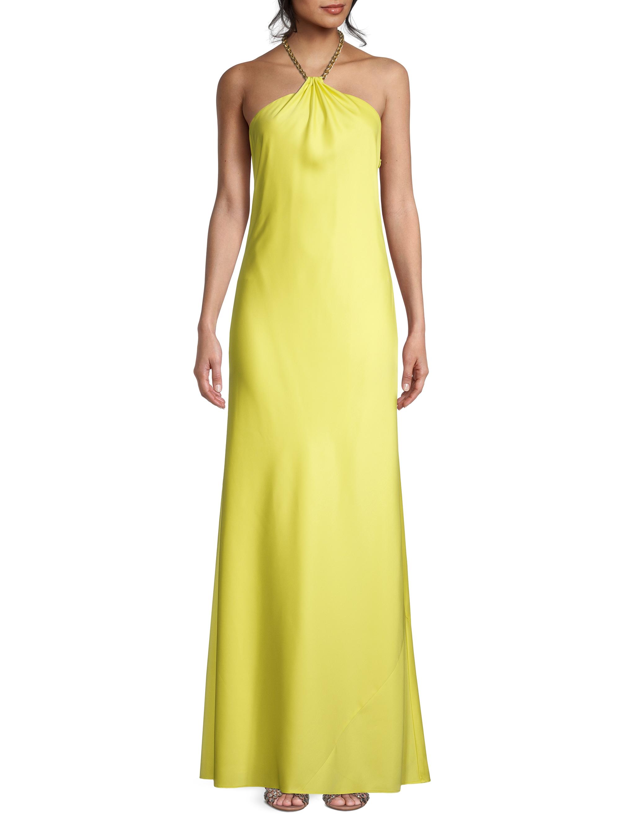 Shop Liv Foster Satin Chain Halter Gown | Saks Fifth Avenue