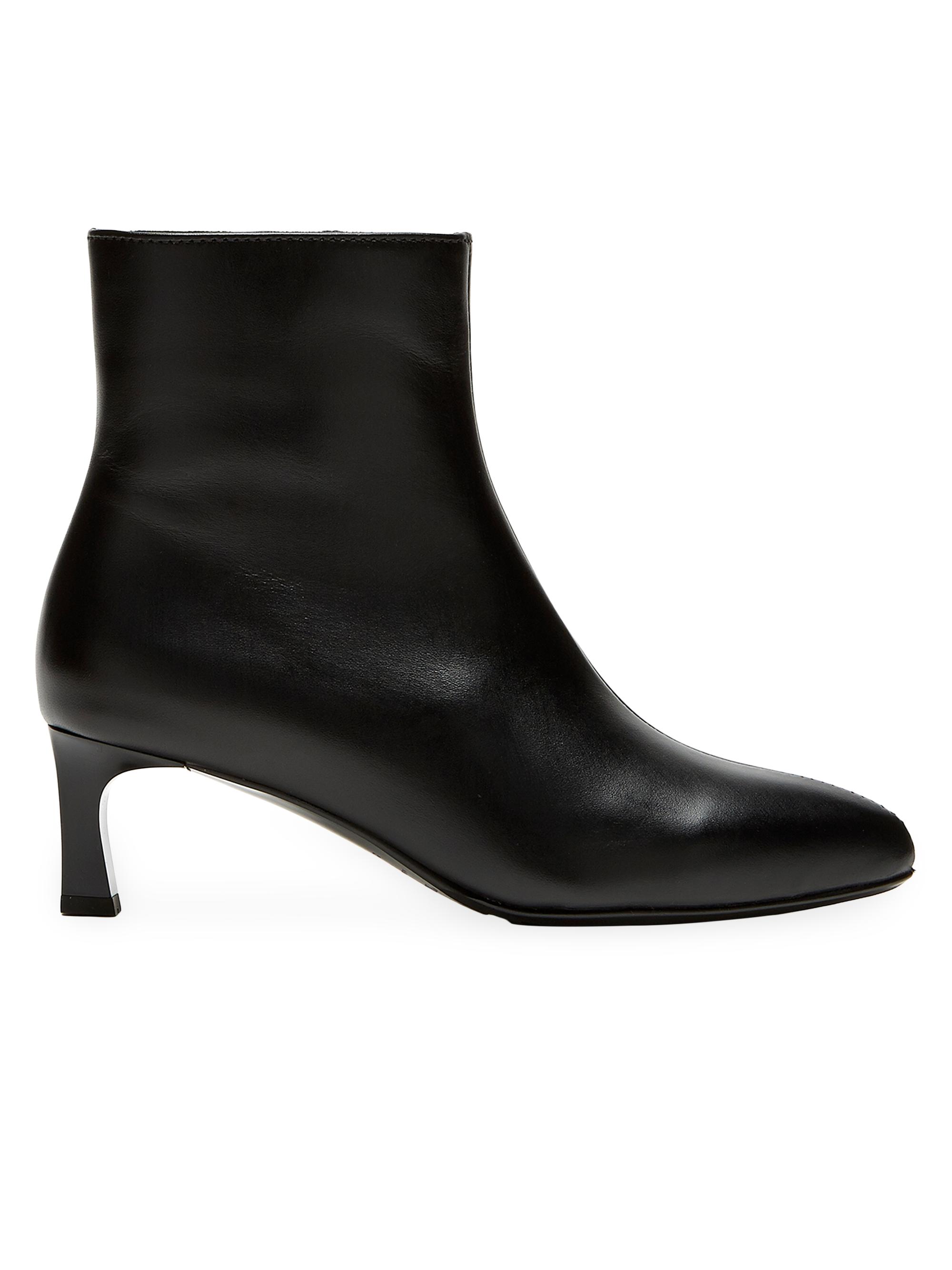 Shop La Canadienne Amely 50MM Leather Kitten-Heel Booties | Saks Fifth ...