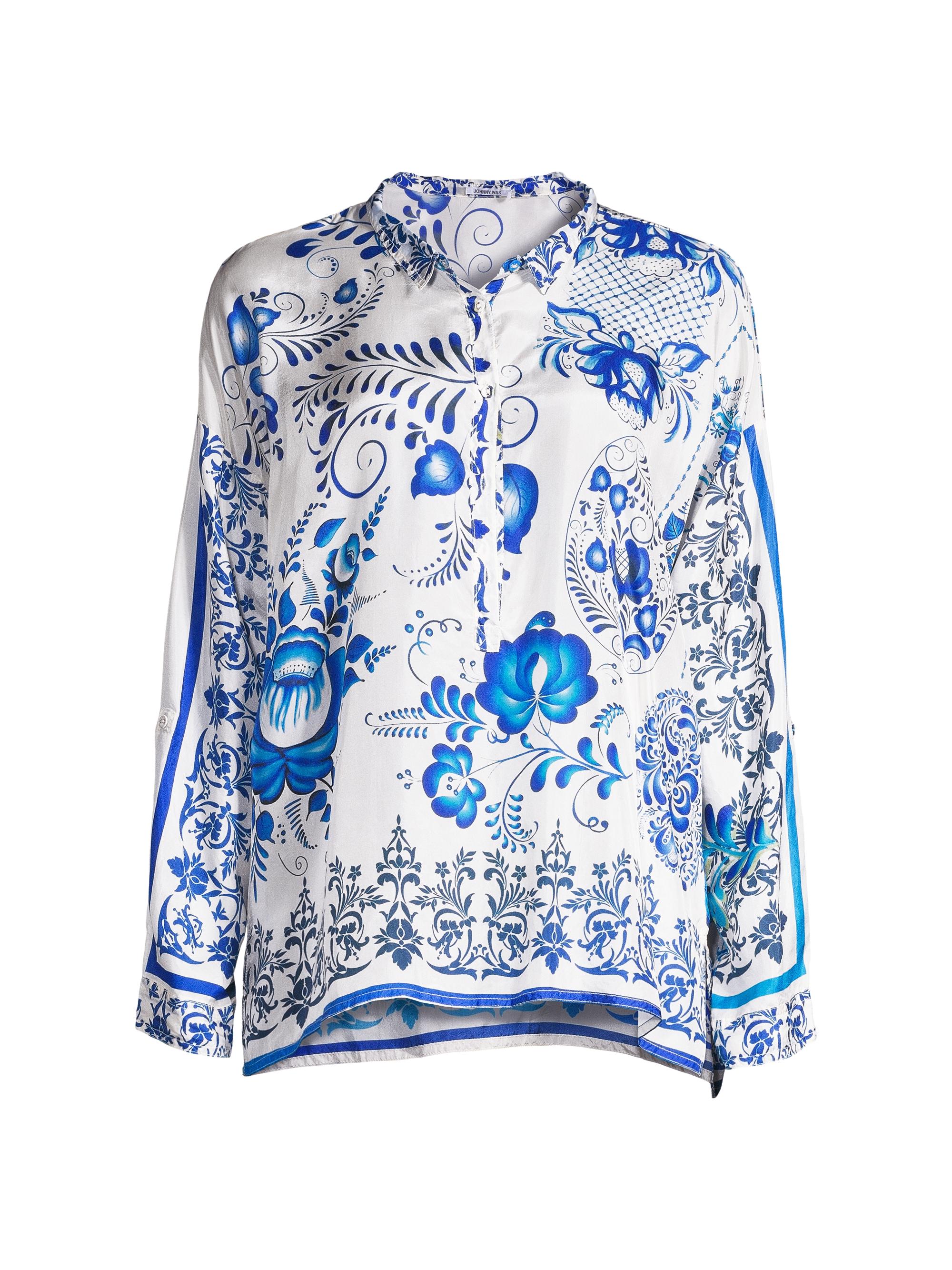 Shop Johnny Was Farrow Seline Floral Button-Front Blouse | Saks Fifth ...