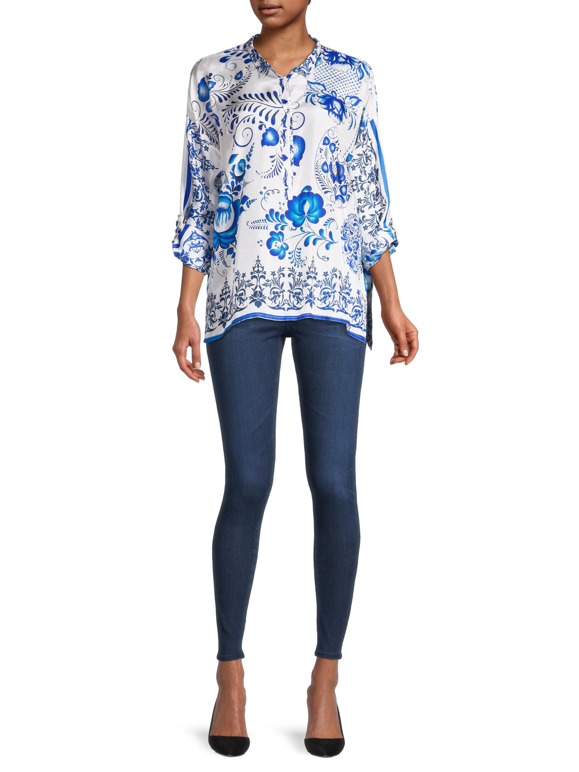 Shop Johnny Was Farrow Seline Floral Button-Front Blouse | Saks Fifth ...