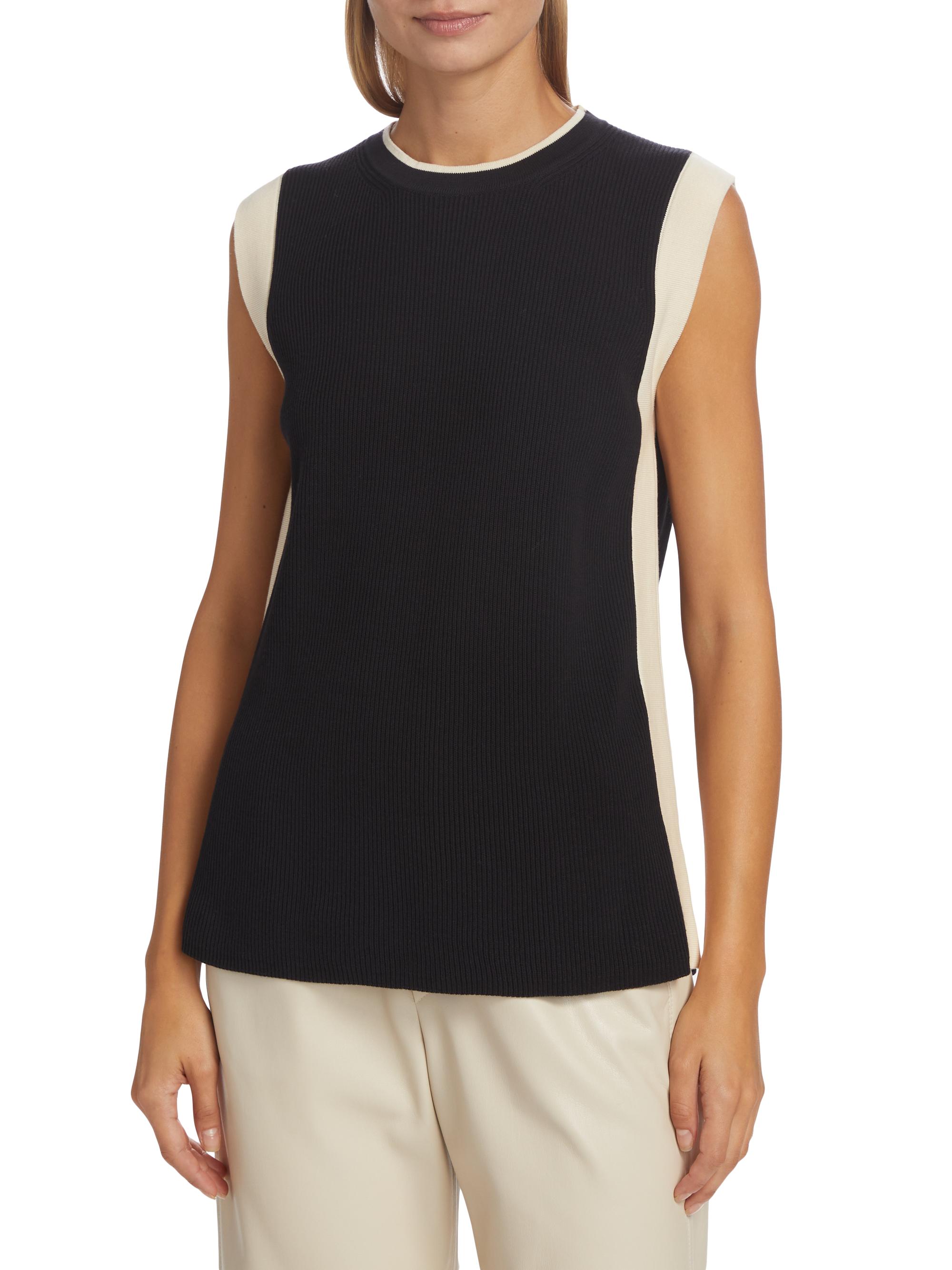 Shop Saks Fifth Avenue Collection Contrast Rib-Knit Shell | Saks Fifth ...