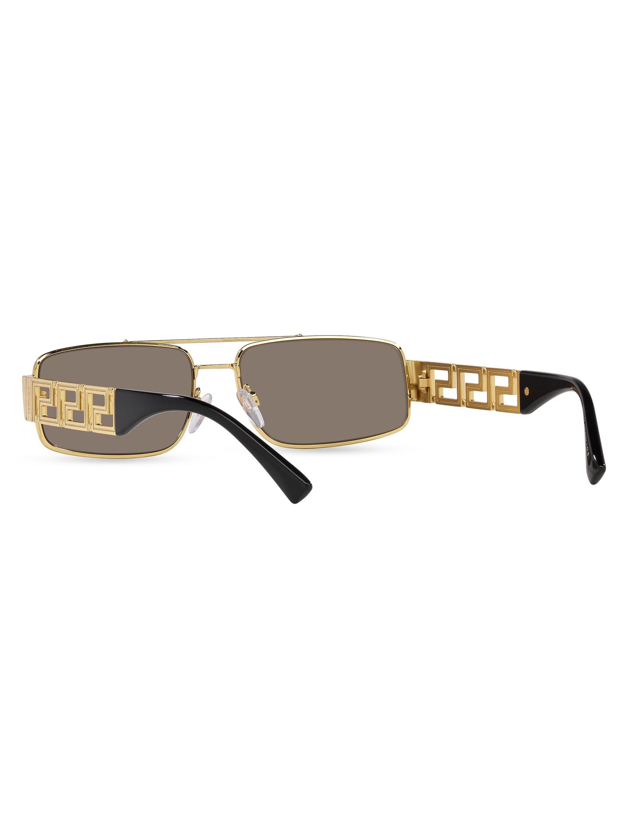 Shop Versace 51MM Rectangular Greca Sunglasses | Saks Fifth Avenue