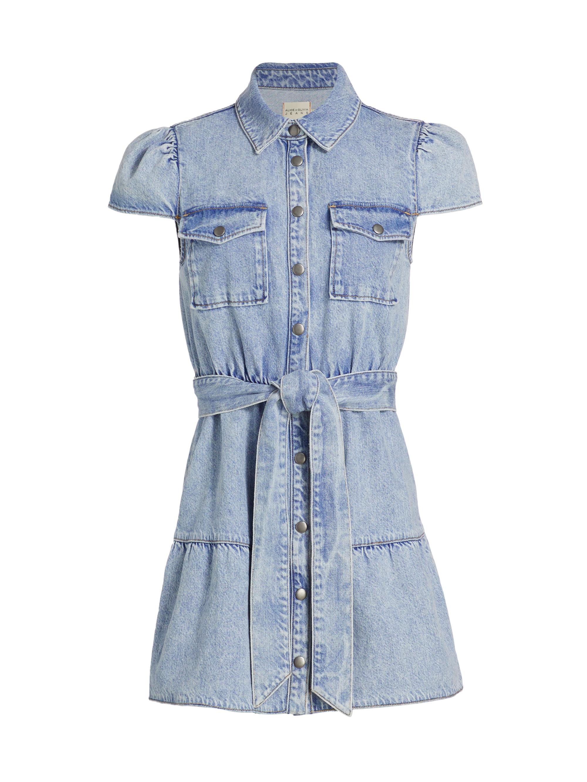 Shop Alice + Olivia Miranda Denim Minidress | Saks Fifth Avenue