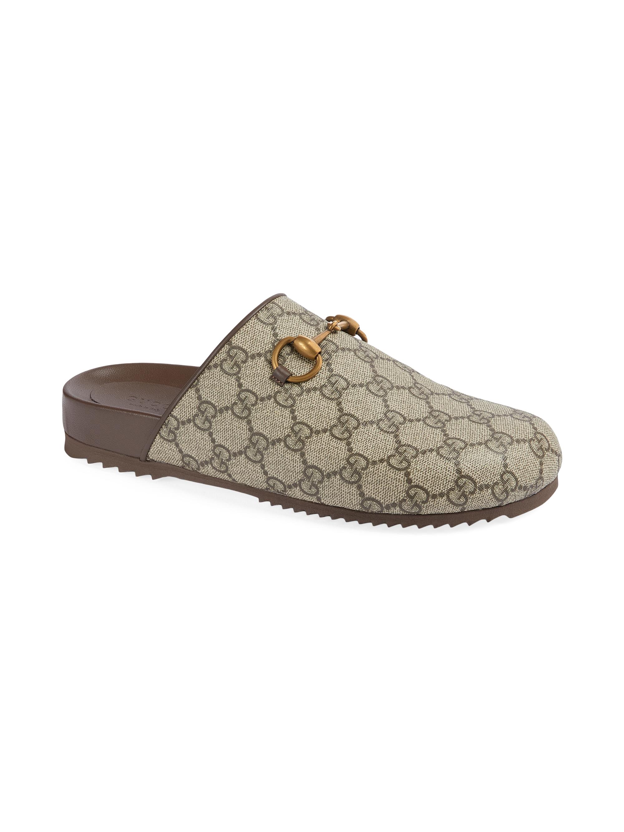 Shop Gucci Sol Monogram Coated Canvas Slides | Saks Fifth Avenue