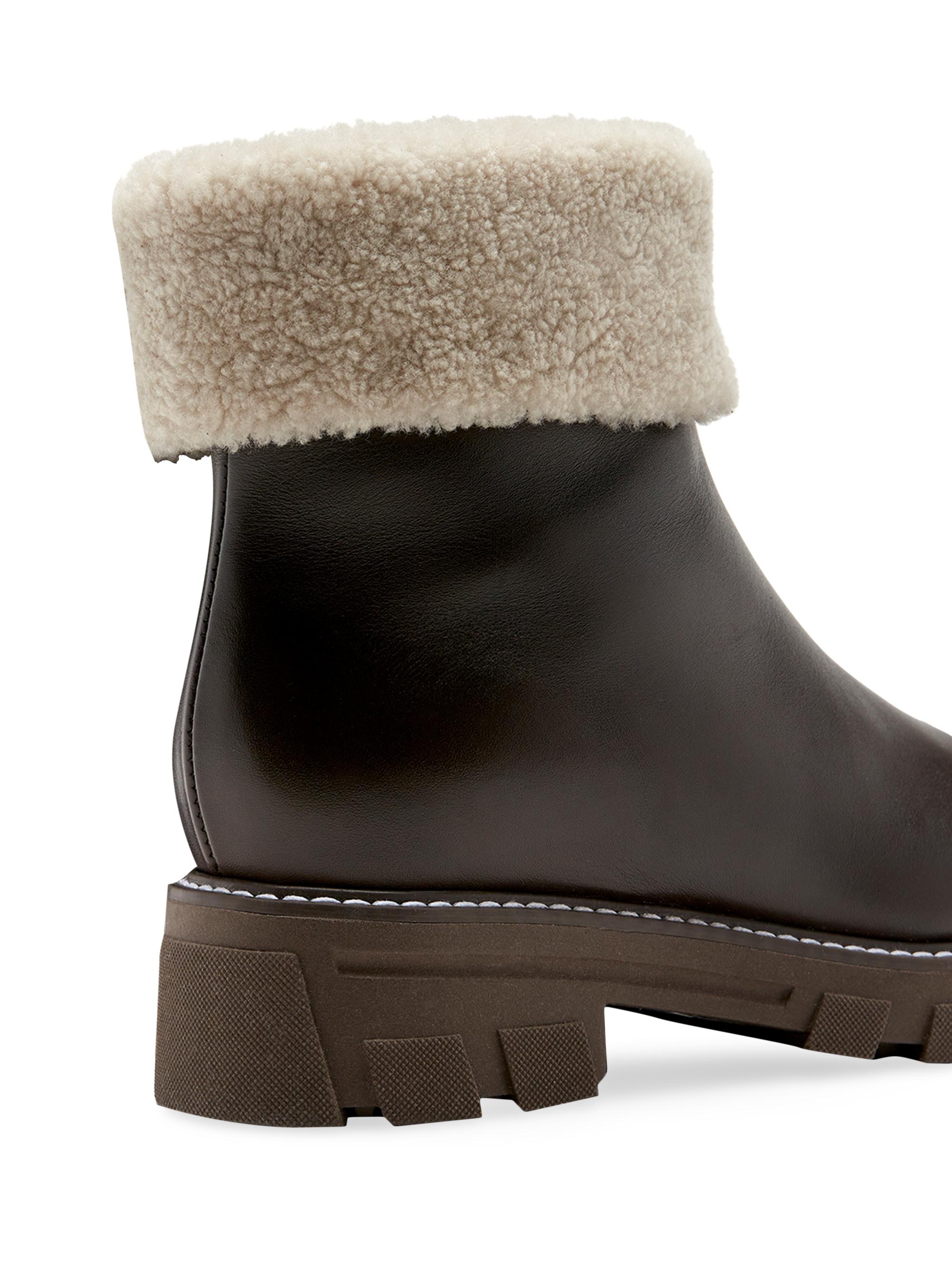 Shop La Canadienne Abba 38MM Leather & Shearling Lug-Sole Boots | Saks ...