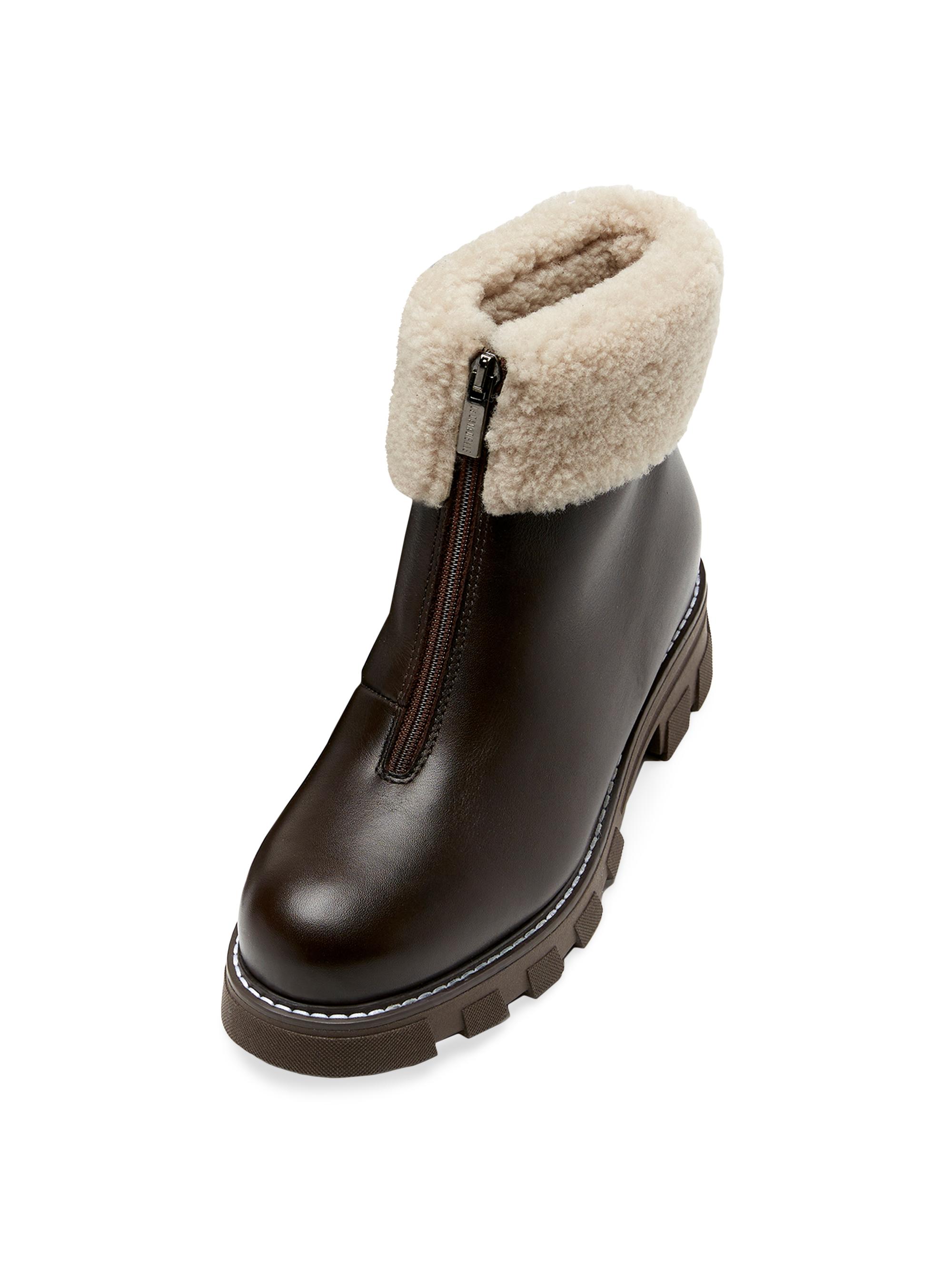 Shop La Canadienne Abba 38MM Leather & Shearling Lug-Sole Boots | Saks ...