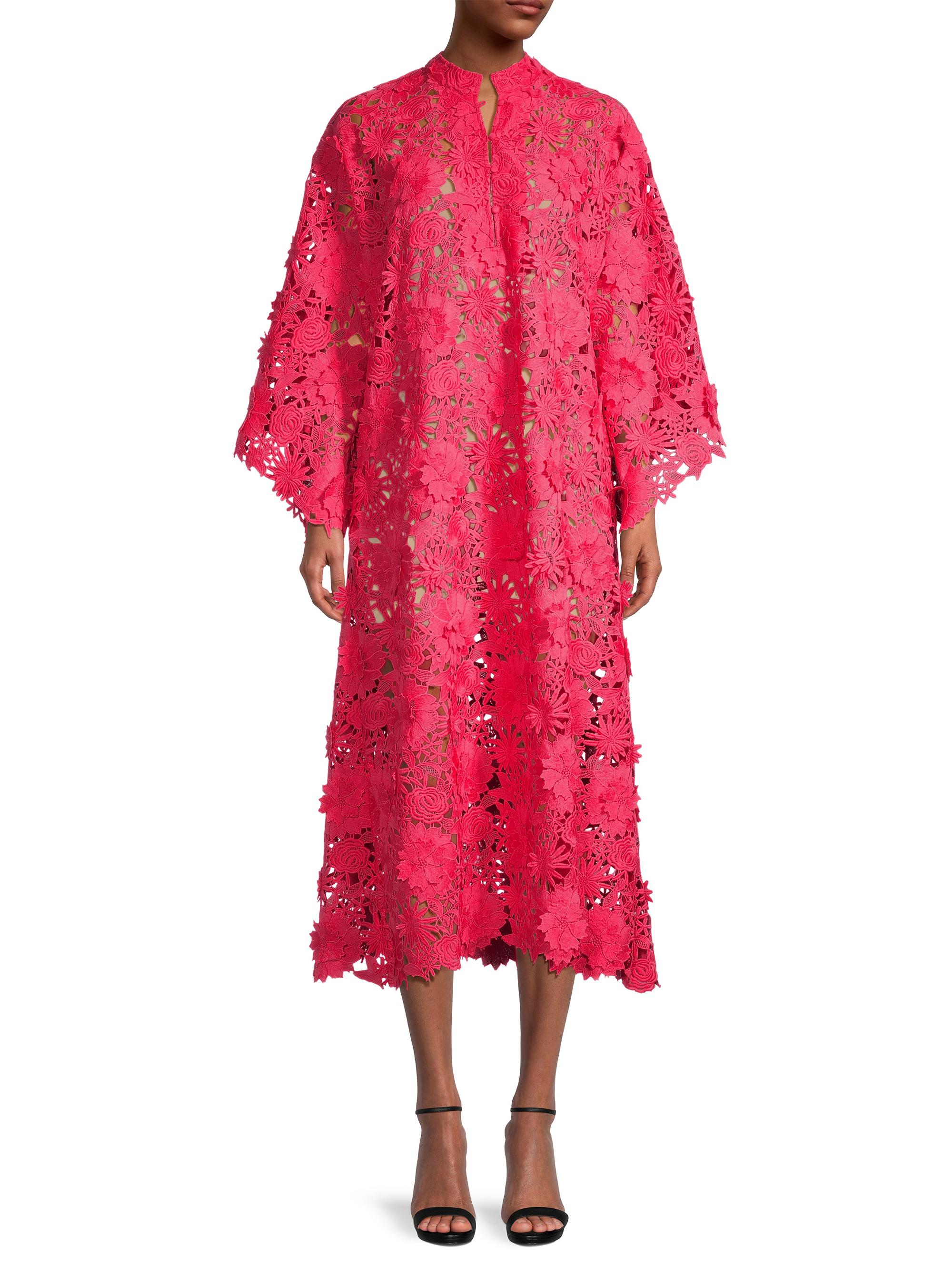 Shop La Vie Style House Floral-Lace Caftan Maxi Dress | Saks Fifth Avenue