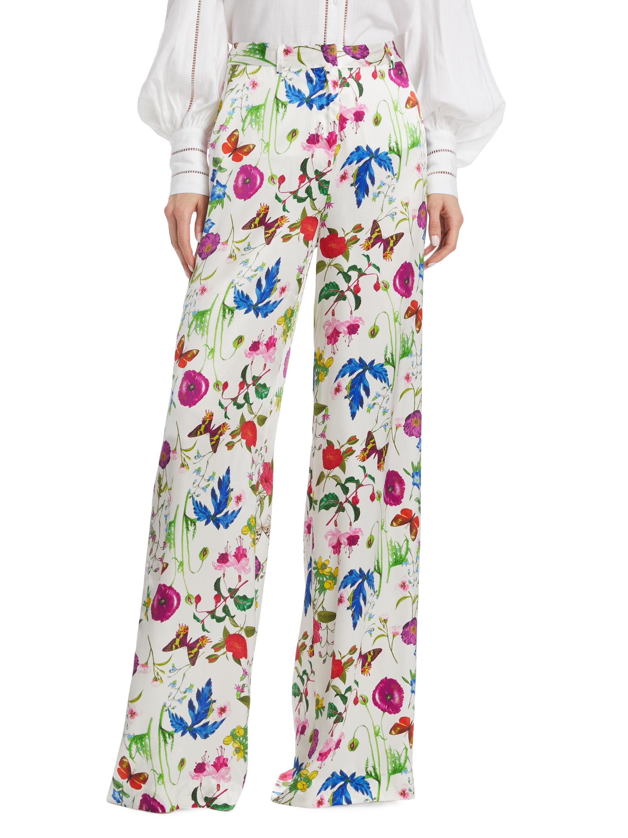 Shop L'AGENCE Gavin Floral Wide-Leg Pants | Saks Fifth Avenue