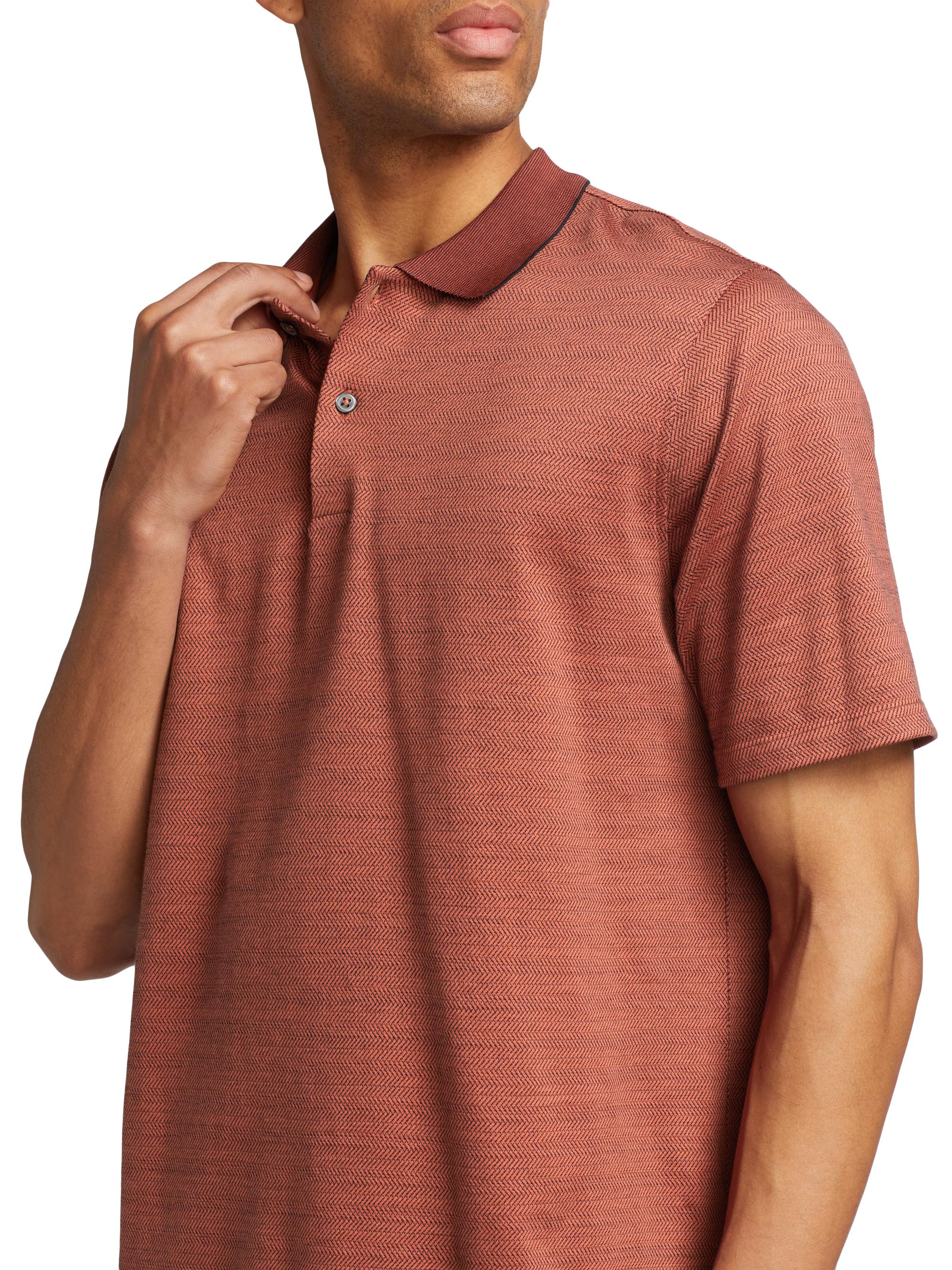 Shop Saks Fifth Avenue COLLECTION Chevron Polo Shirt | Saks Fifth Avenue