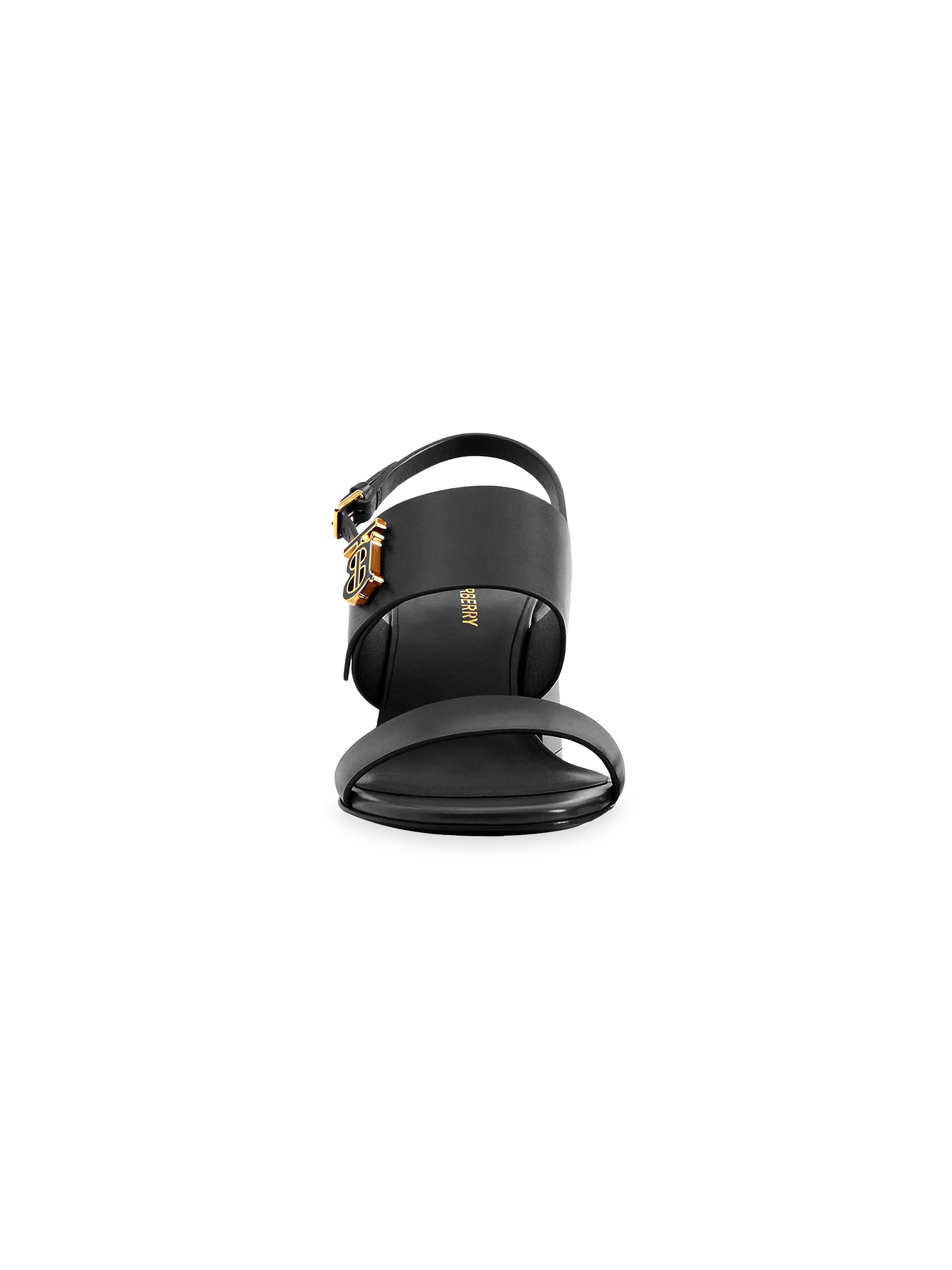 Shop Burberry Virginia 65MM Logo Leather Sandals | Saks Fifth Avenue