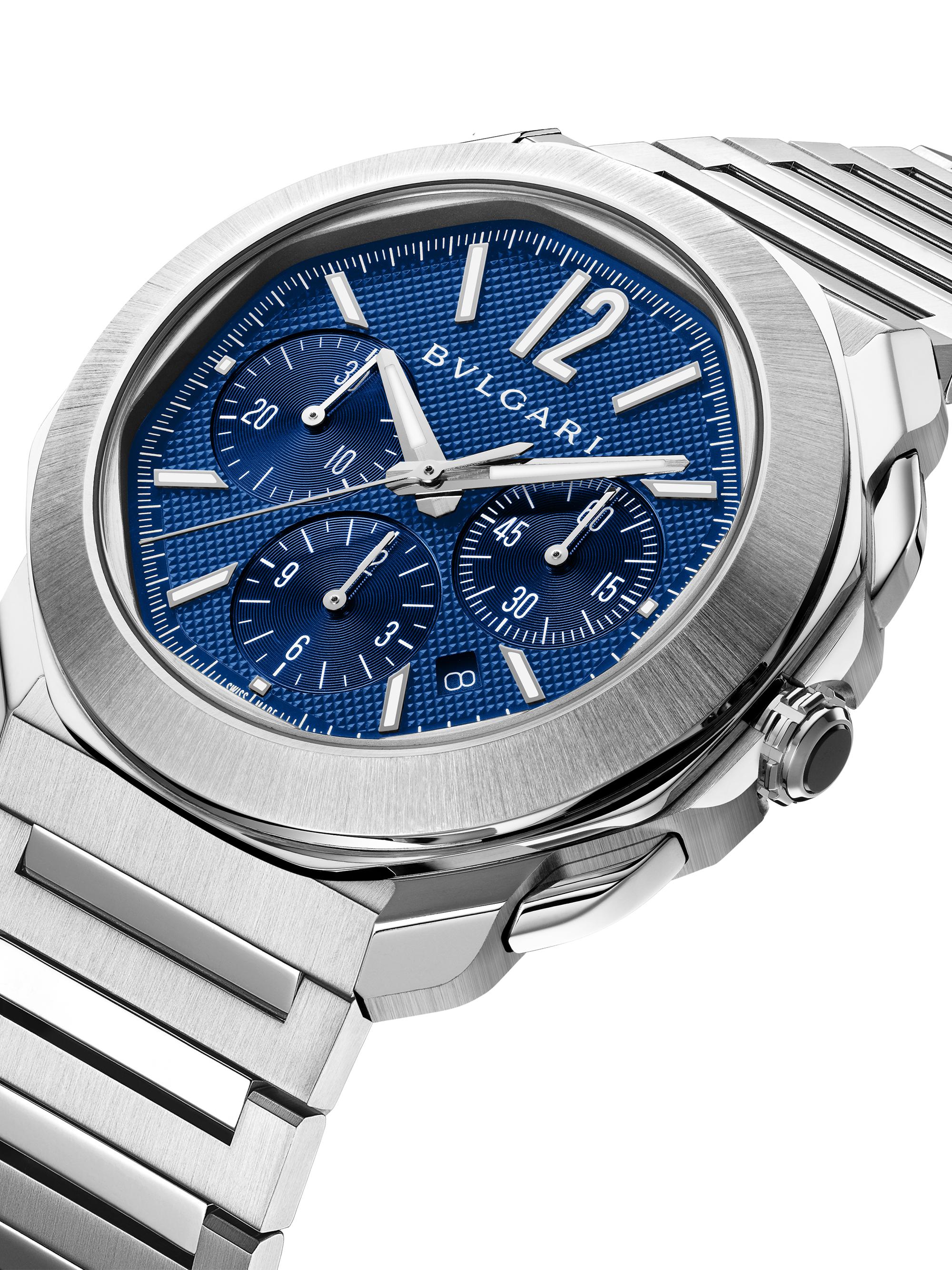 Shop BVLGARI Octo Roma Stainless Steel & Rubber Chronograph Watch ...