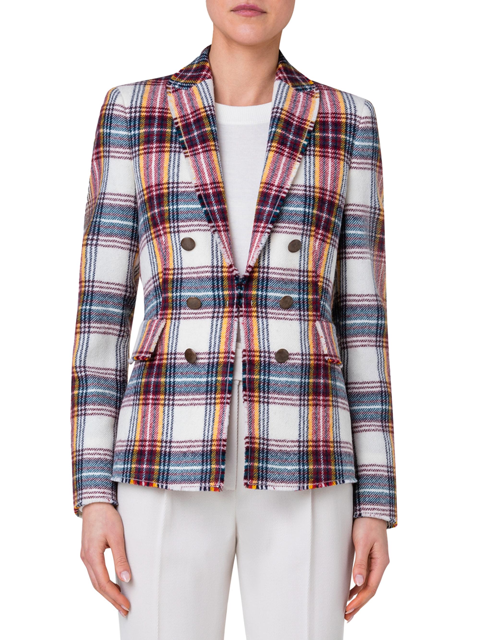 Shop Akris punto Plaid Wool Blazer | Saks Fifth Avenue