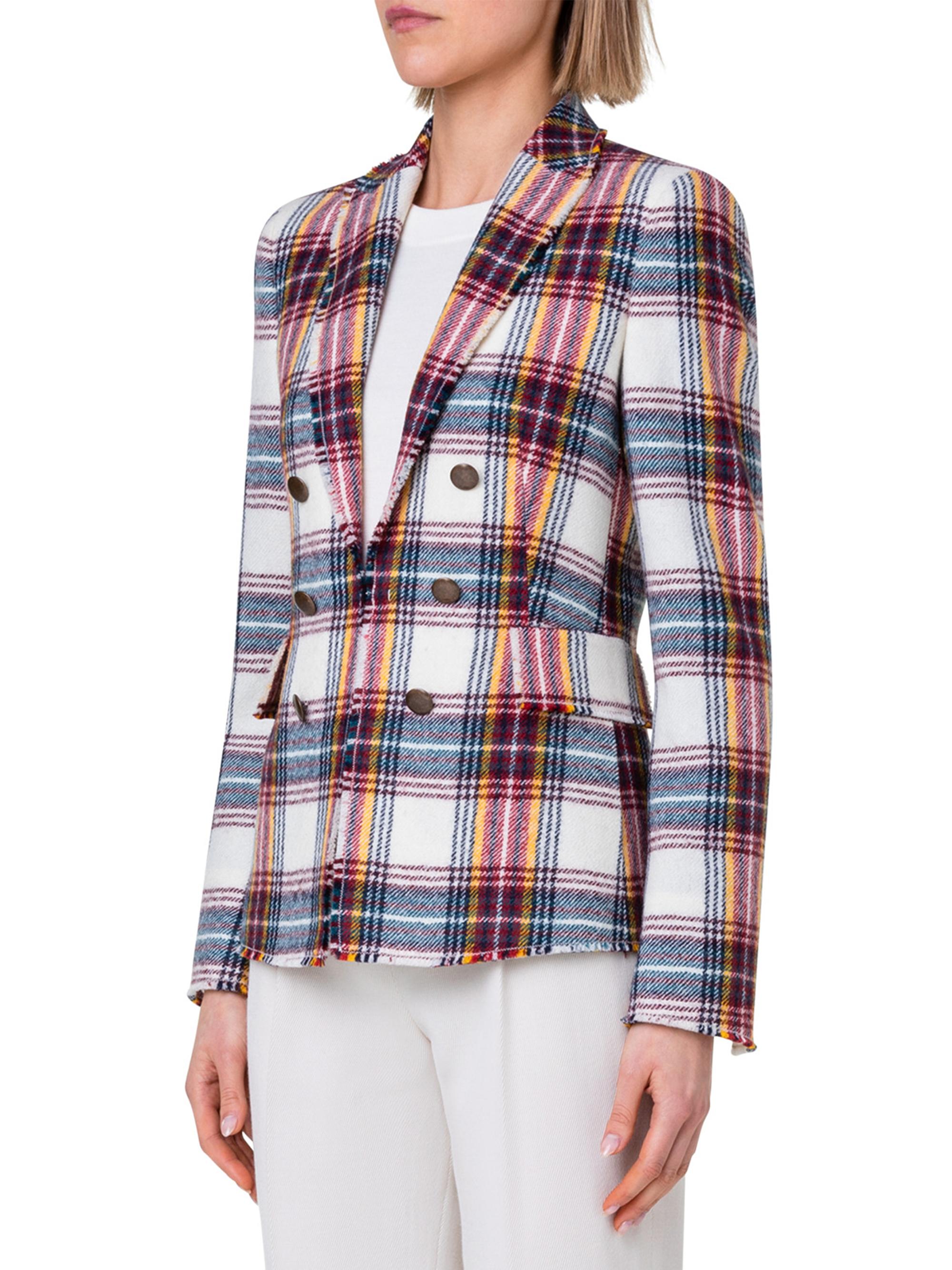 Shop Akris punto Plaid Wool Blazer | Saks Fifth Avenue
