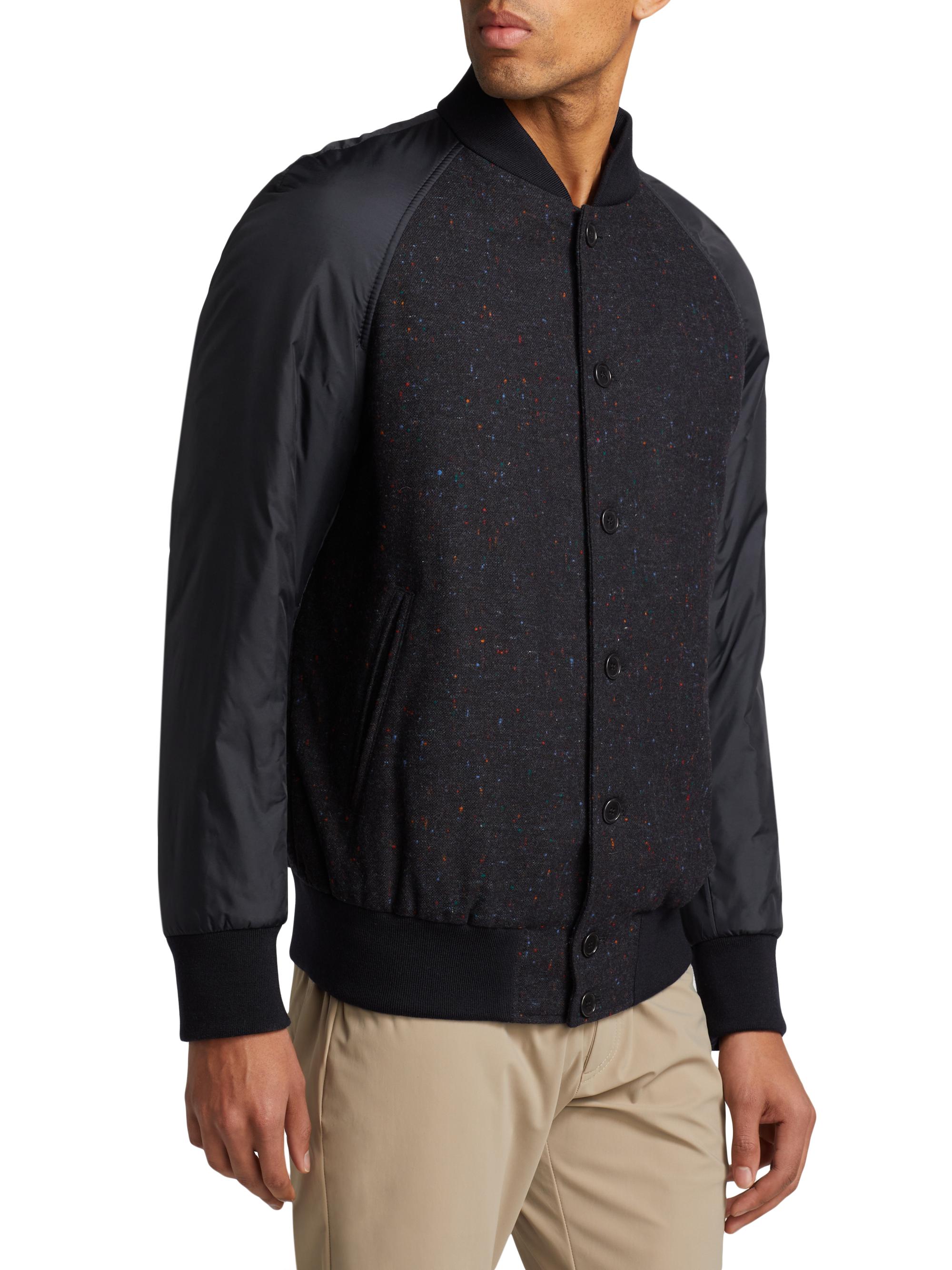 Shop Saks Fifth Avenue COLLECTION Nep Wool Bomber Jacket | Saks Fifth Avenue