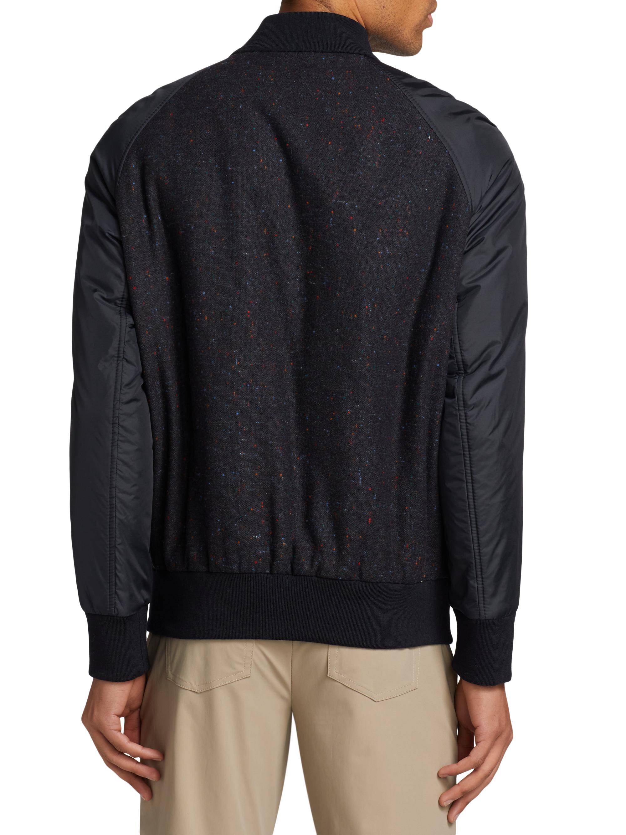 Shop Saks Fifth Avenue COLLECTION Nep Wool Bomber Jacket | Saks Fifth Avenue