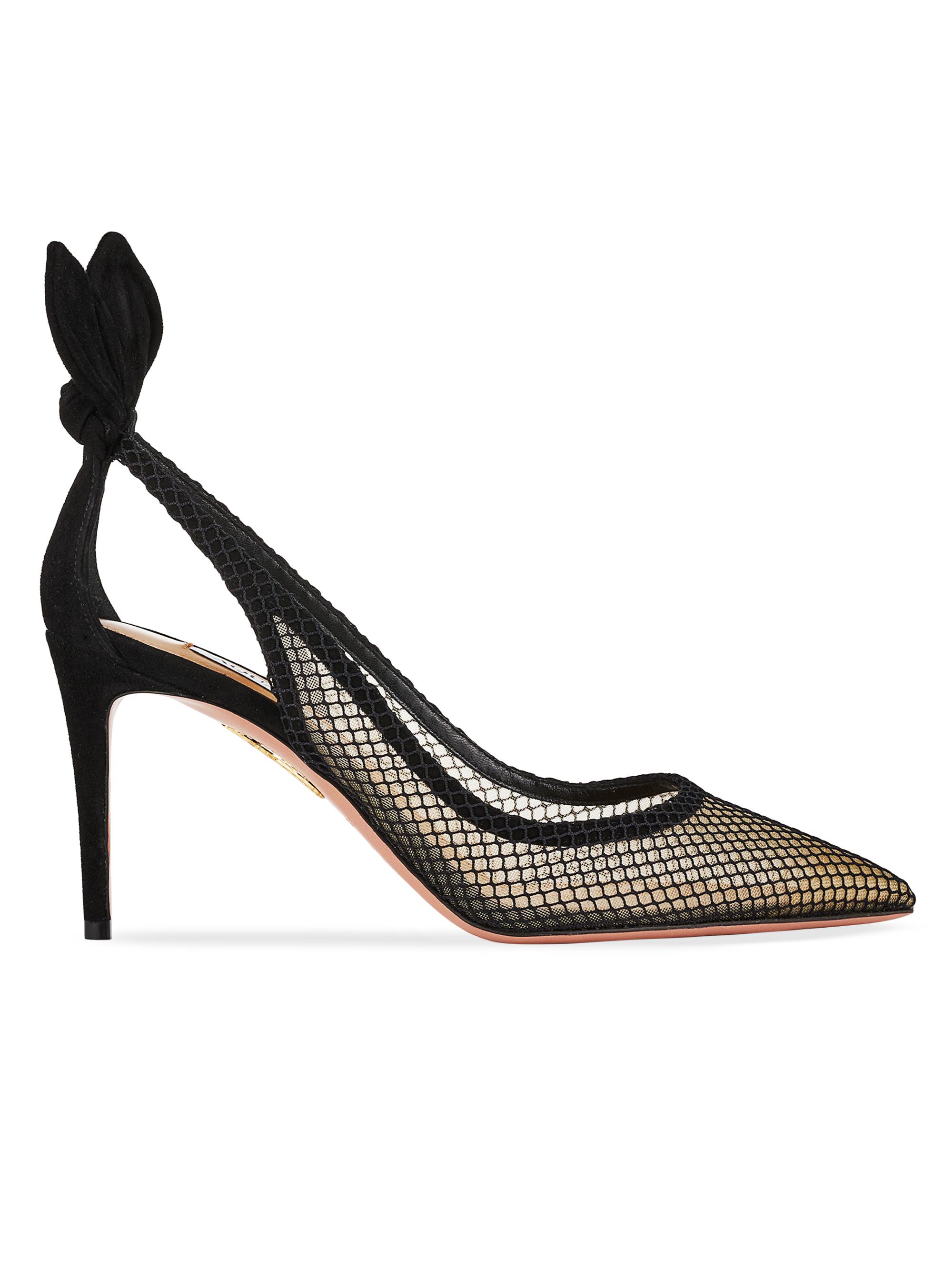 Shop Aquazzura Bow Tie 85MM Mesh Pumps | Saks Fifth Avenue