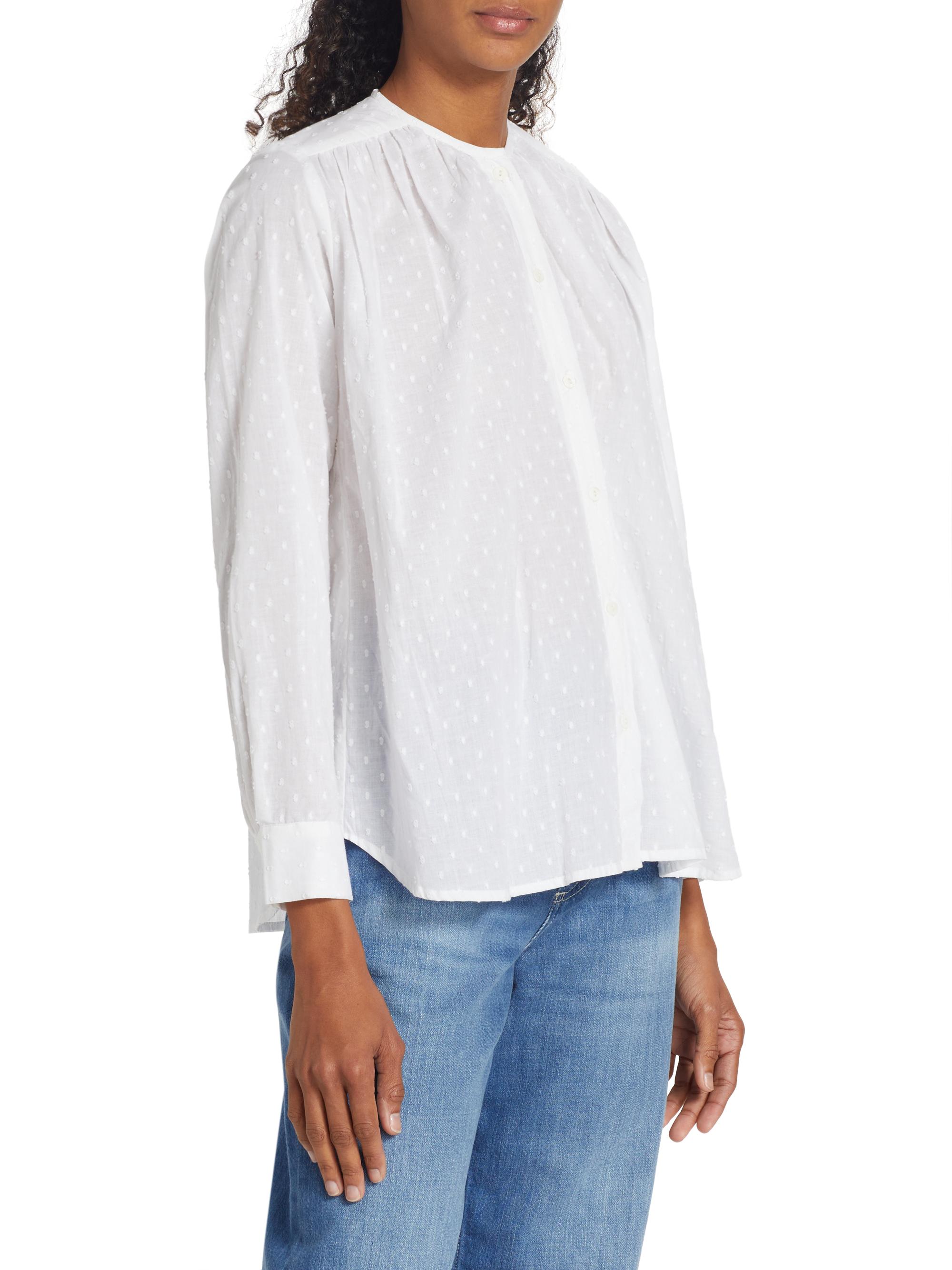 Shop Mille Florian Swiss-Dot Blouse | Saks Fifth Avenue