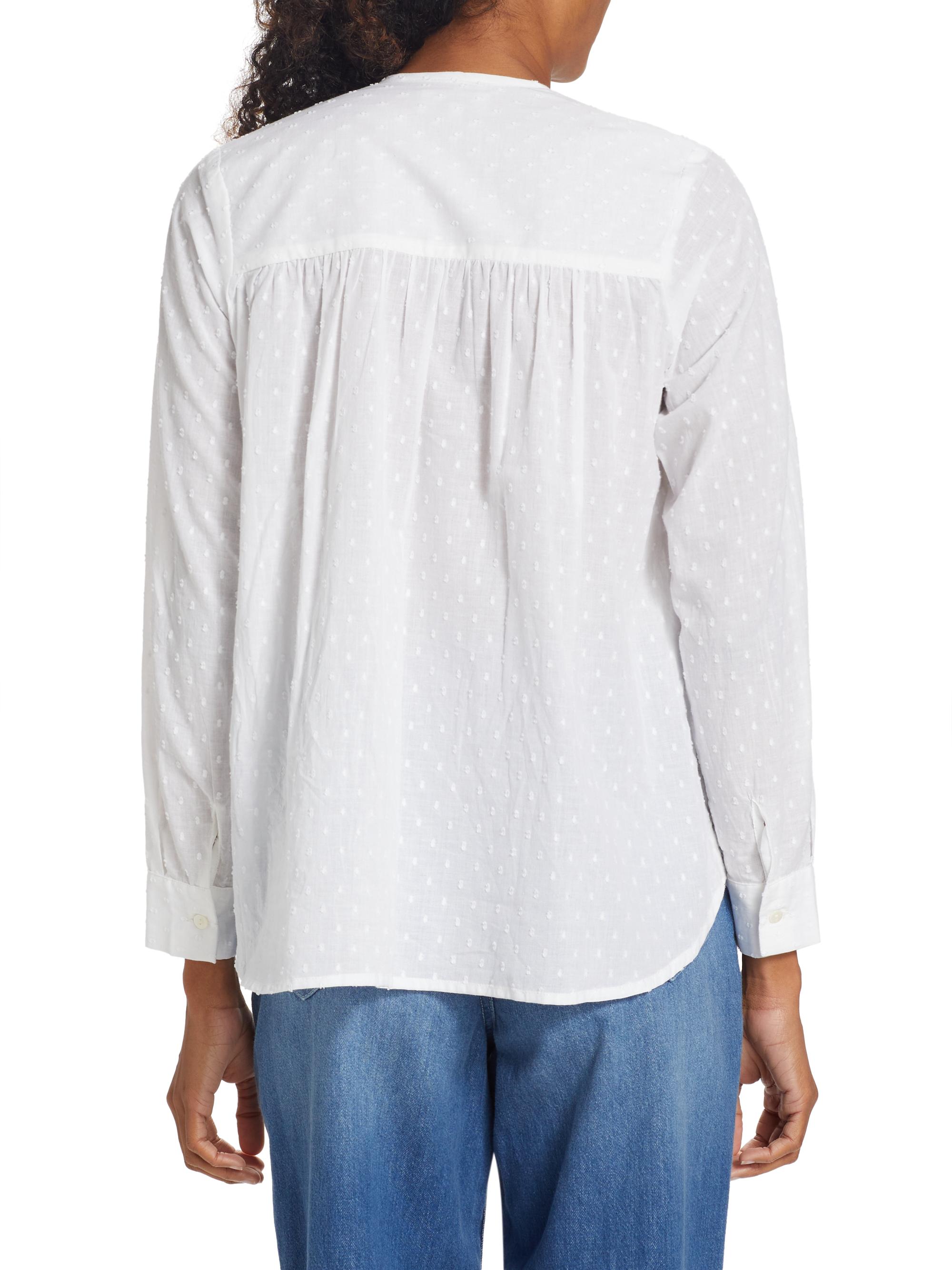 Shop Mille Florian Swiss-Dot Blouse | Saks Fifth Avenue