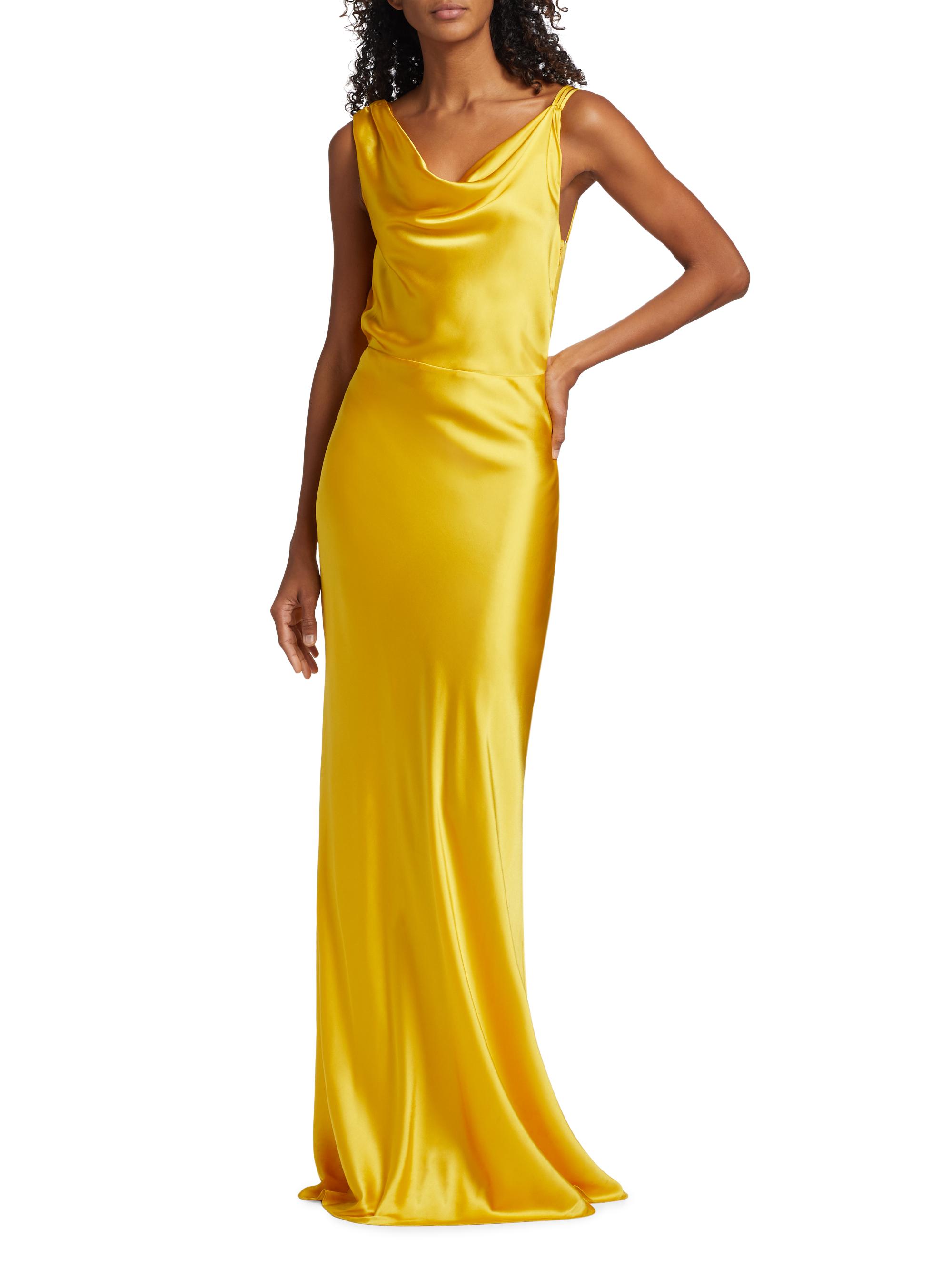 Shop Veronica Beard Sanderson Satin Cowlneck Gown | Saks Fifth Avenue