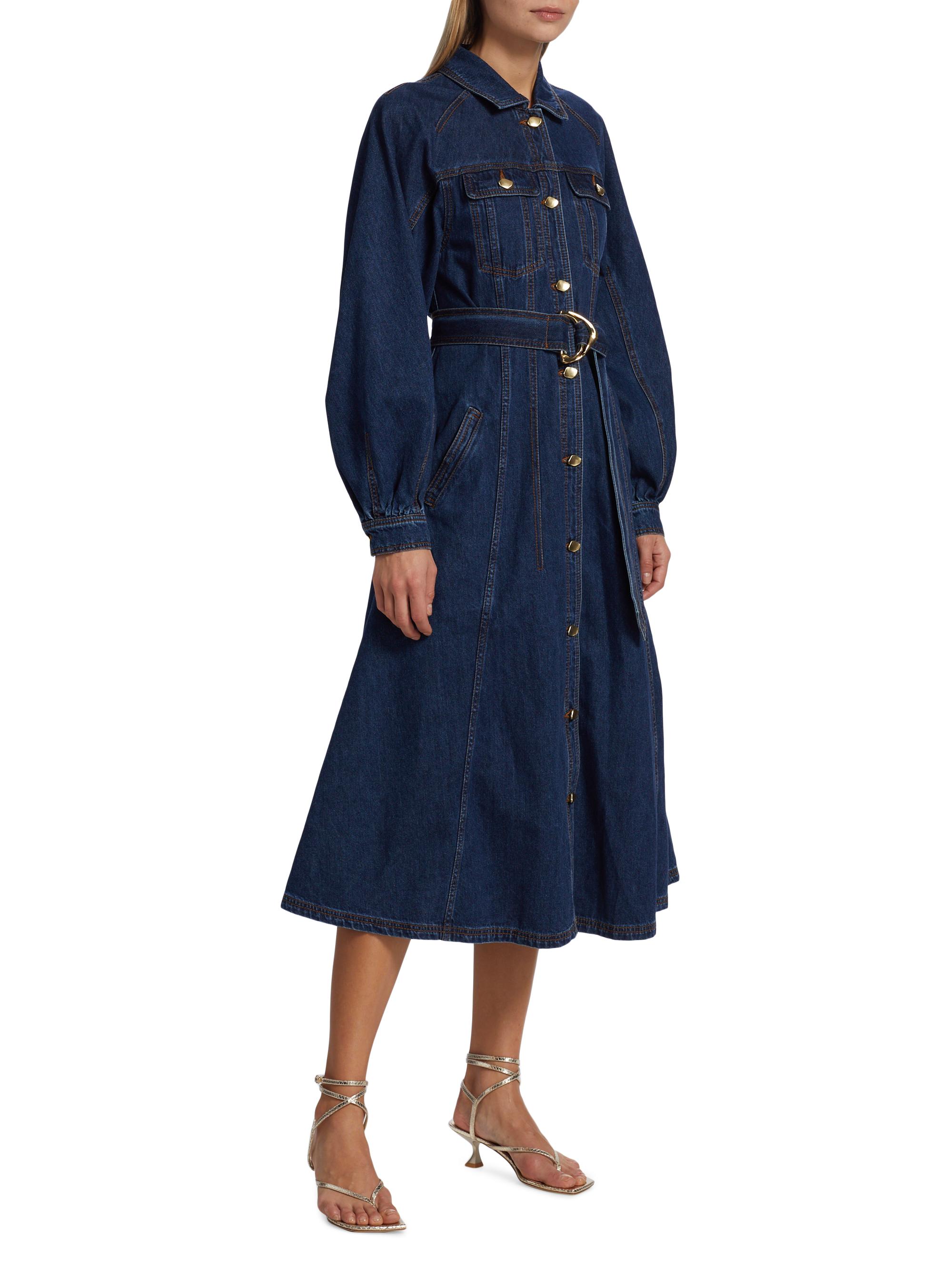 Shop Aje Colorado Denim Midi Shirtdress | Saks Fifth Avenue