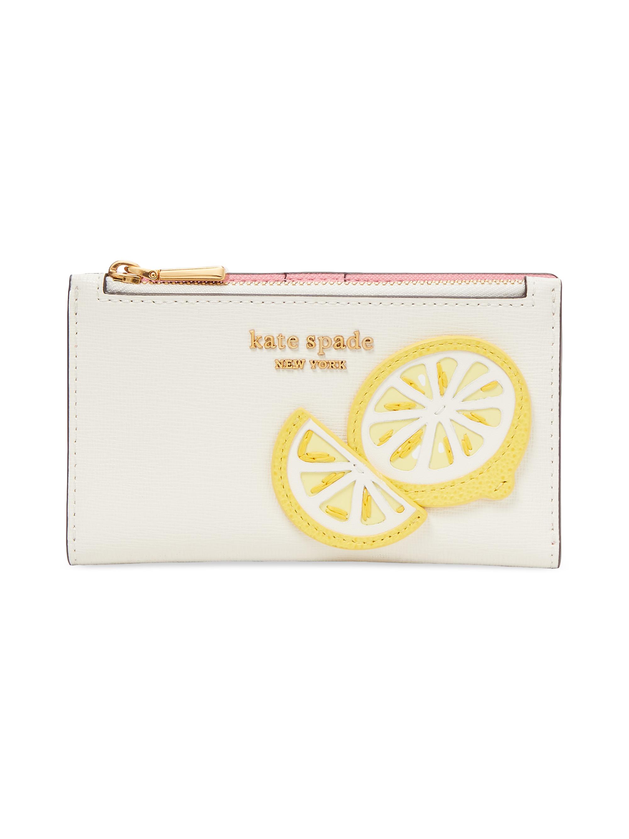 Shop kate spade new york Lemon Appliqué Saffiano Leather Bifold Wallet ...