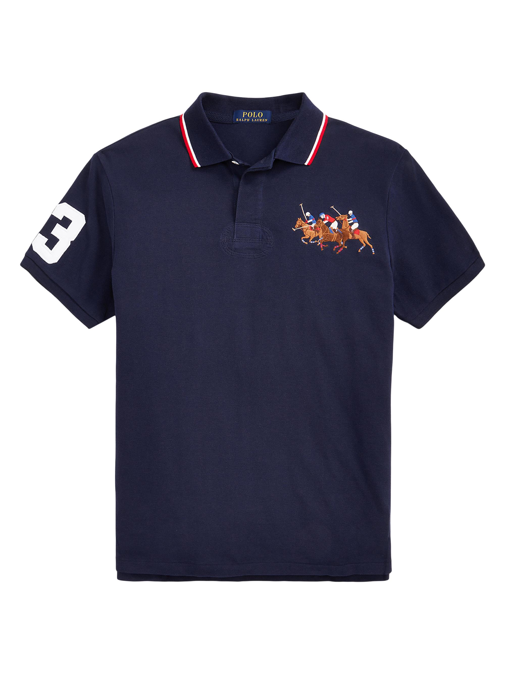 Shop Polo Ralph Lauren Triple Pony Logo Embroidered Polo | Saks Fifth ...