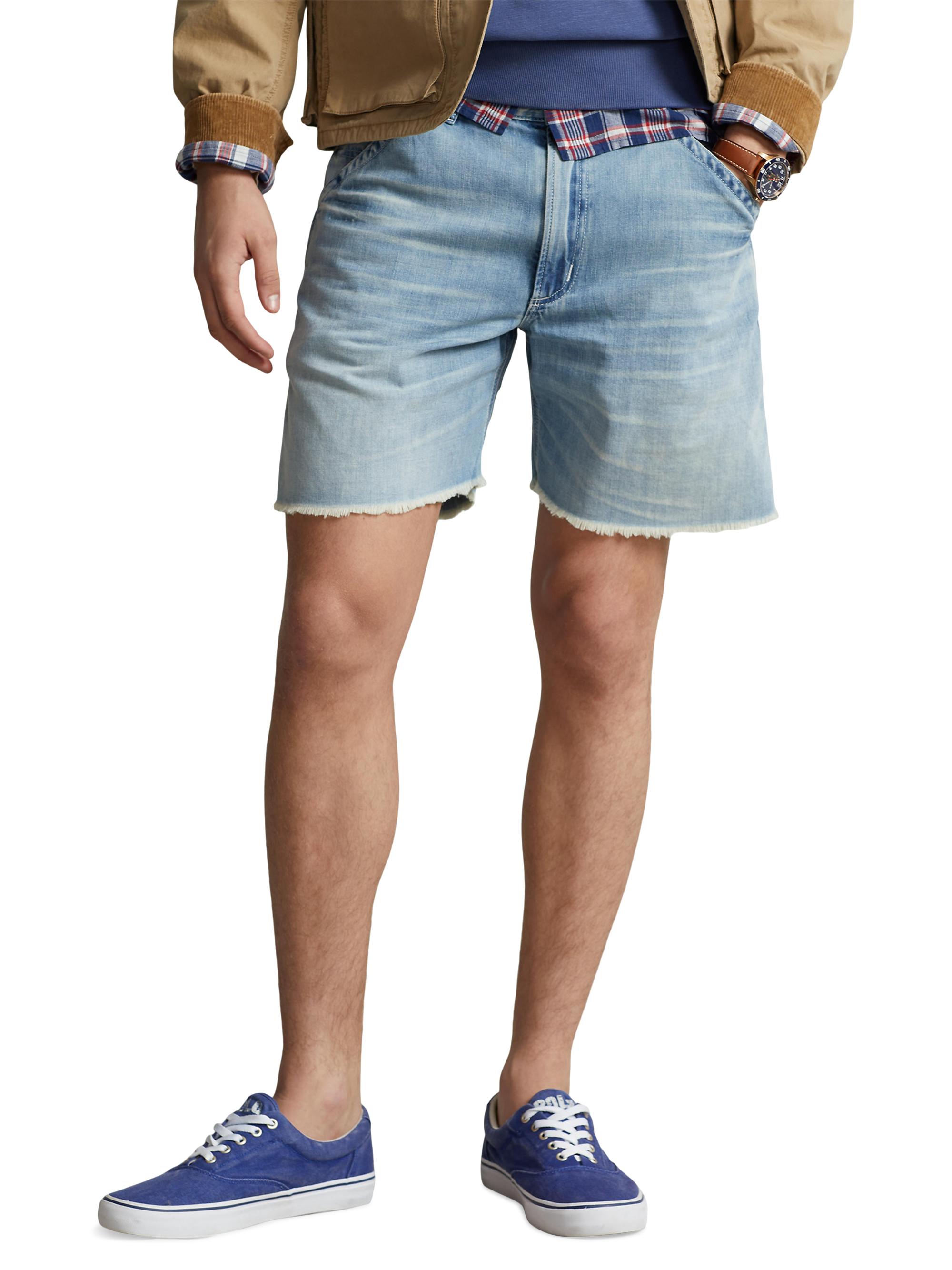 Shop Polo Ralph Lauren Denim Raw-Edge Shorts | Saks Fifth Avenue