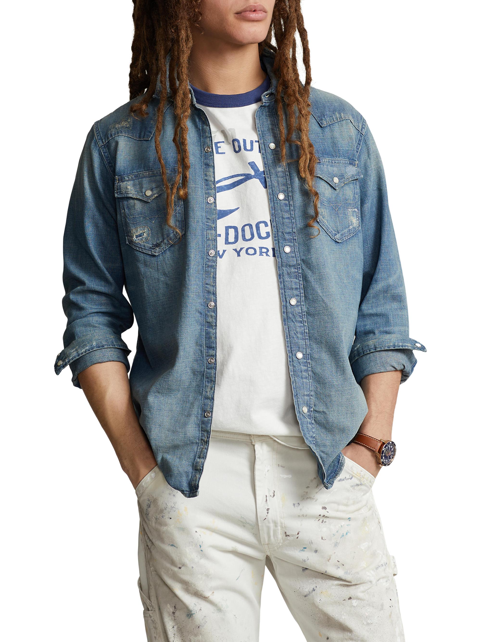 Shop Polo Ralph Lauren Wastern Denim Shirt | Saks Fifth Avenue