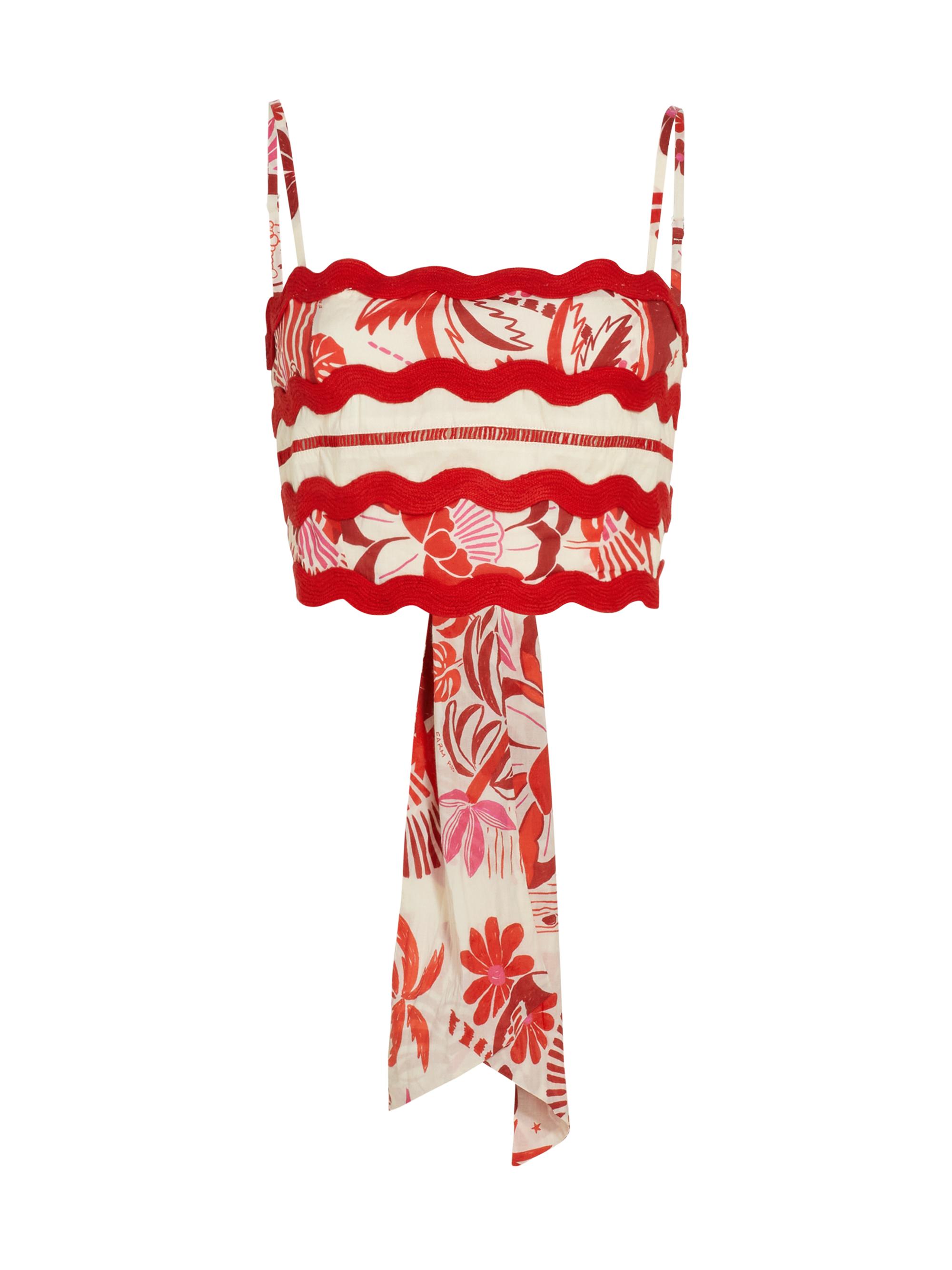 Shop Farm Rio Rio Tiles Wavy Floral Crop Top | Saks Fifth Avenue