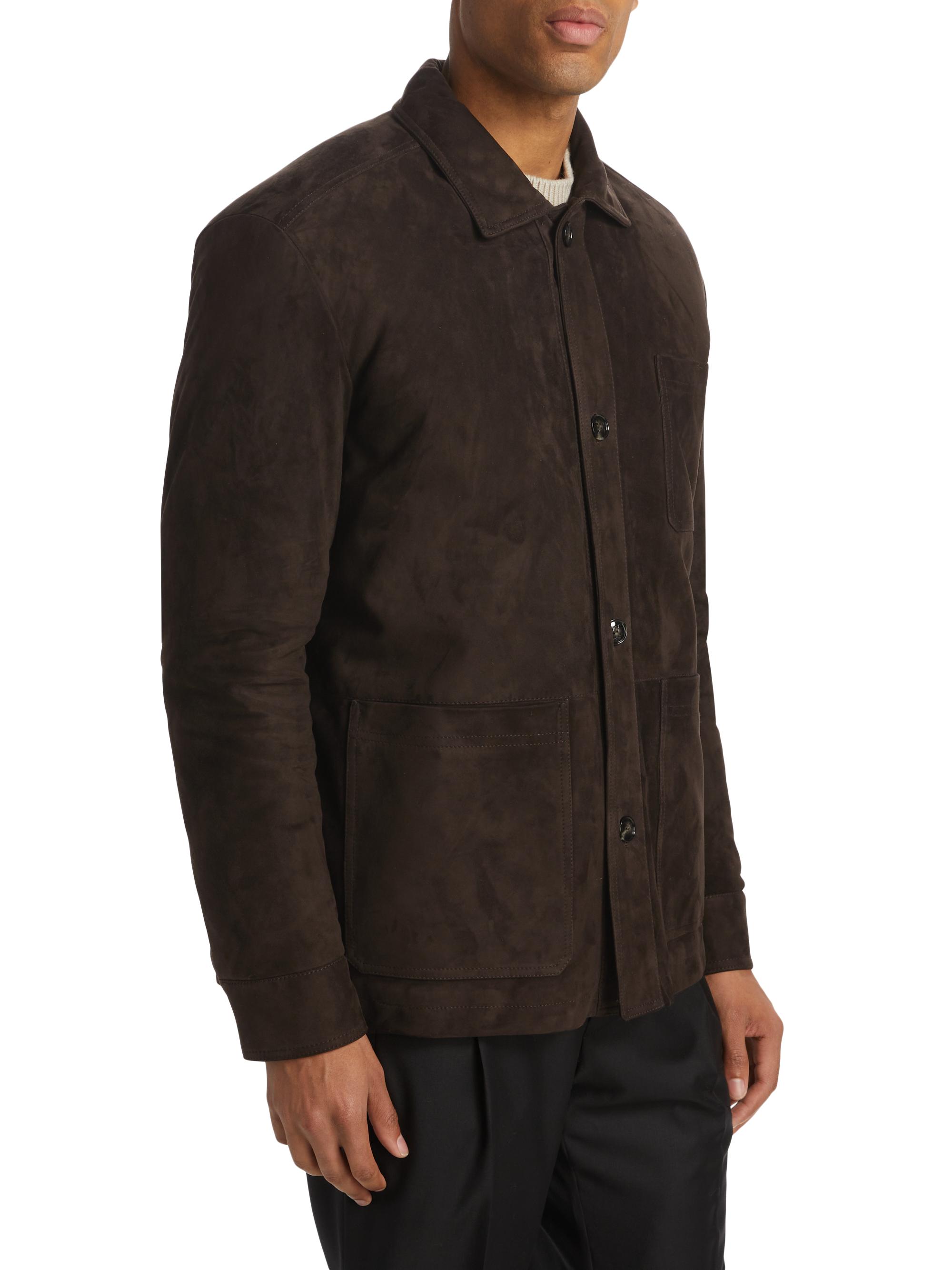 Shop Kiton Suede Button-Front Jacket | Saks Fifth Avenue